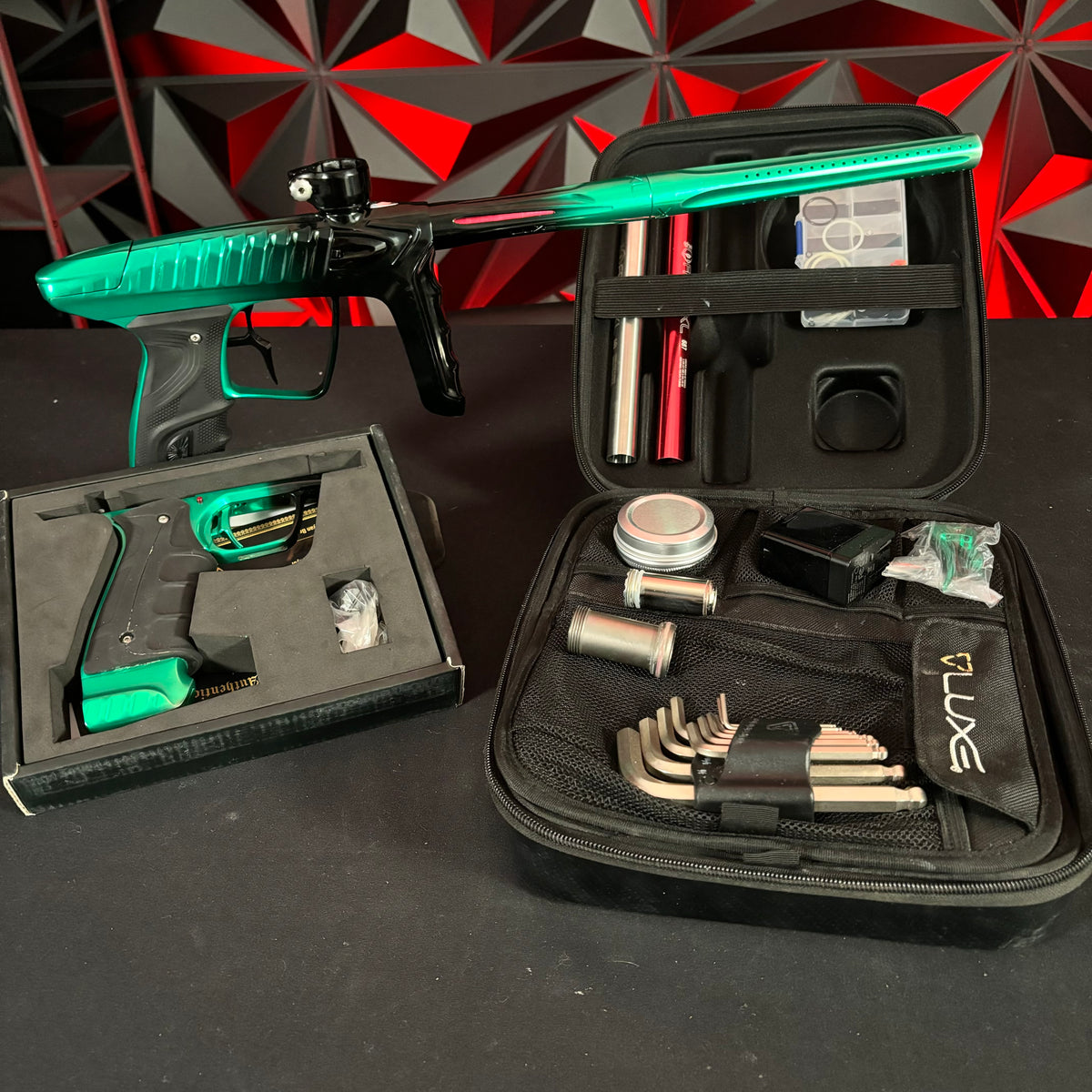 Used DLX Luxe "Project" TM40 Paintball Gun - Emerald/Black Fade #86 of