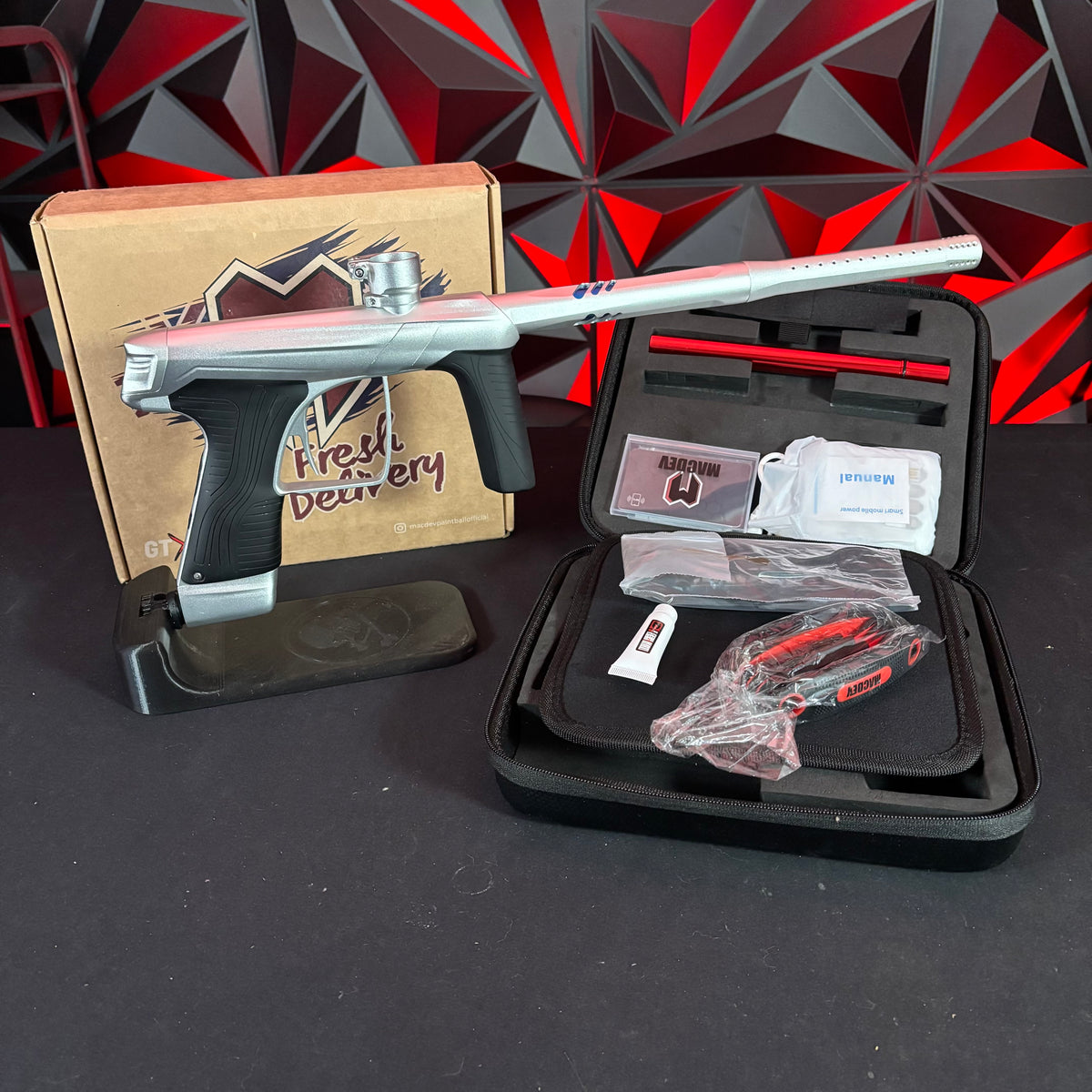 Used MacDev GTX Paintball Gun - Silver