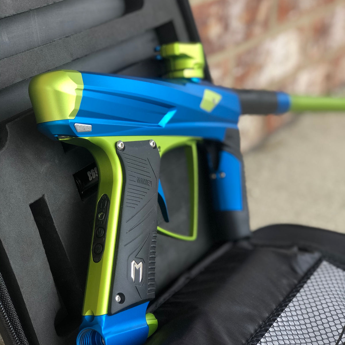 Used MacDev Clone 5 Infinity Paintball Gun - Aqua/Lime
