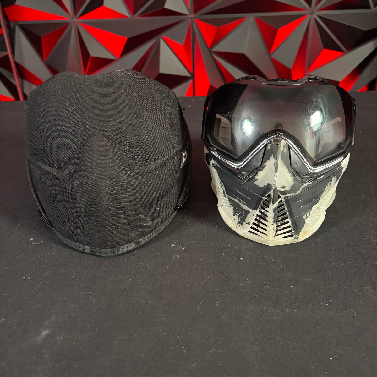 Used Push/Infamous Paintball Mask - Clear Skull w/Hard Case & HD Lens