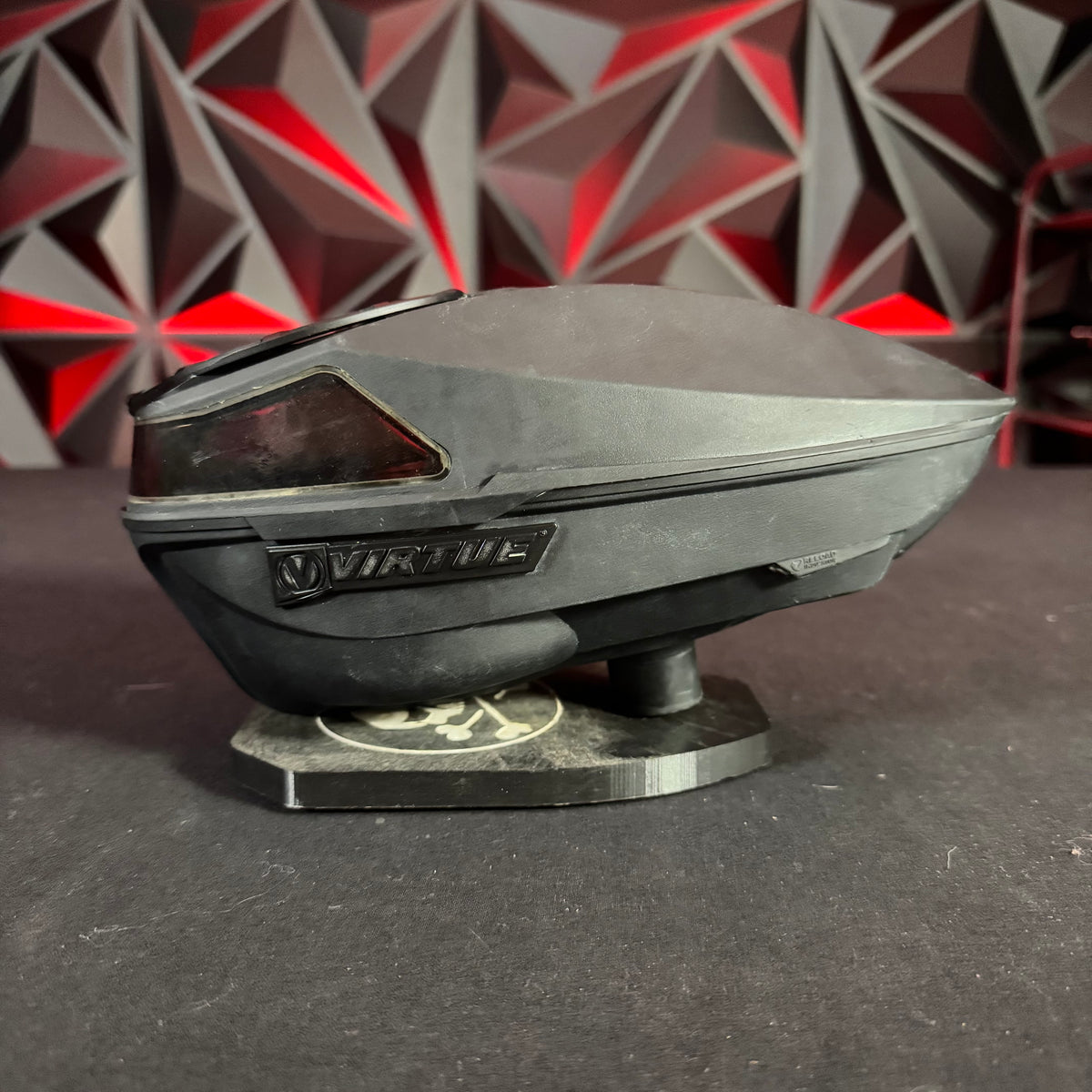 Used Virtue Spire 4 Paintball Loader - Black w/ Evo Pro Speedfeed