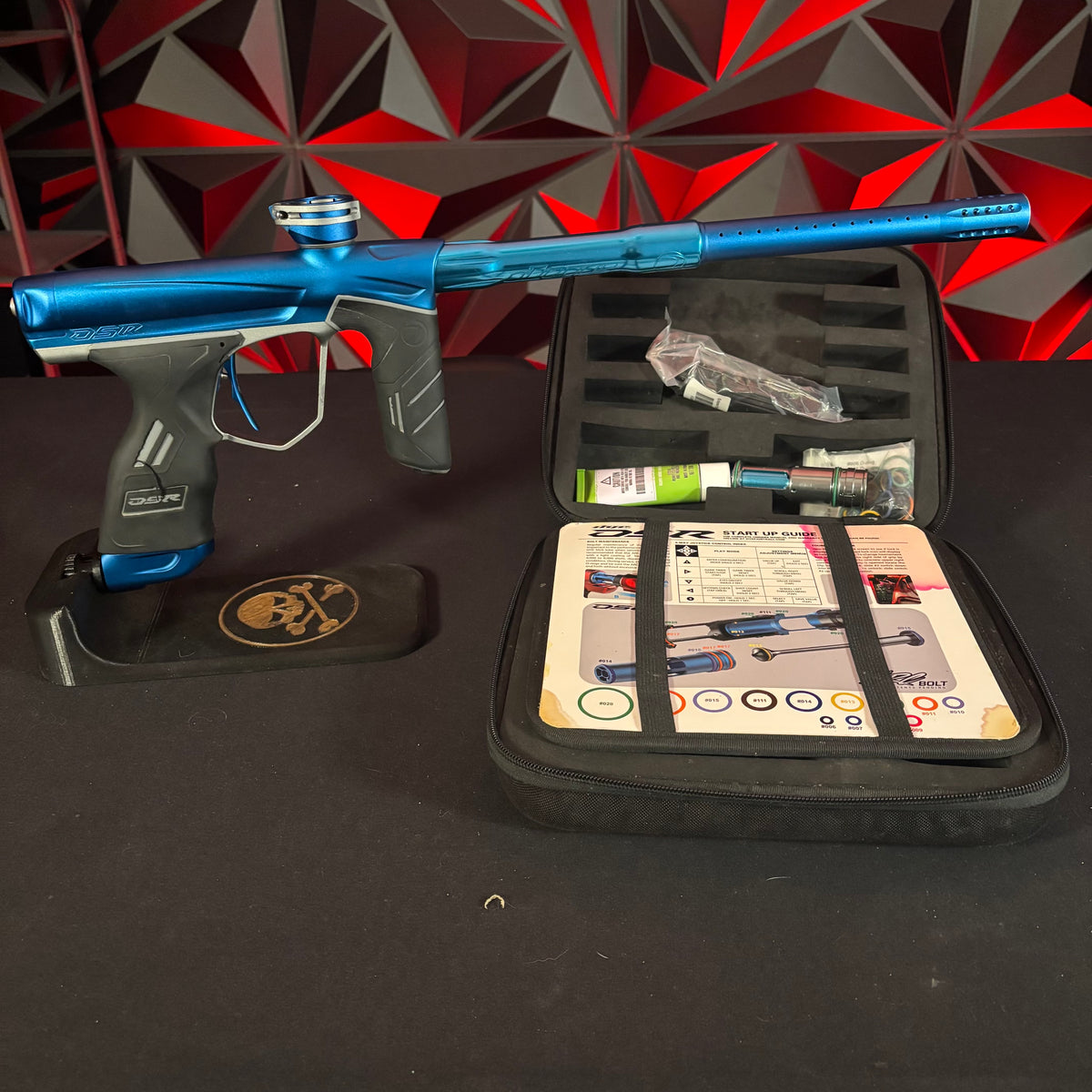 Used Dye DSR Paintball Gun - Dust Blue w/ Flex Face Bolt + Can