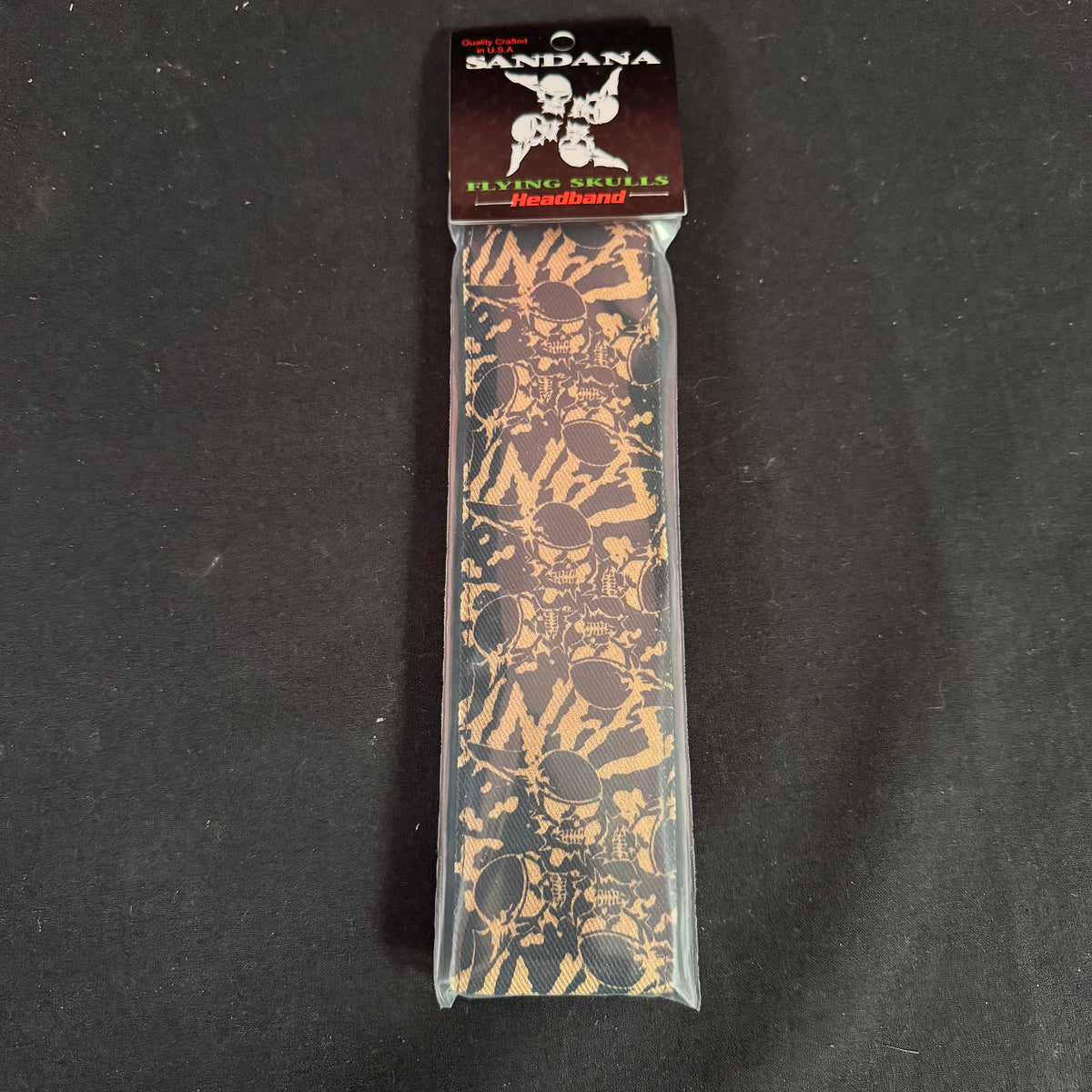 Sandana Headband Flying Skulls - Black/Gold