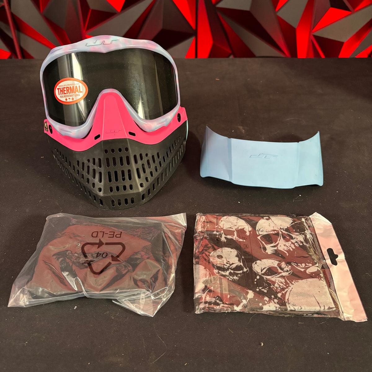 Used JT Proflex Paintball Mask - Custom # 24 Cotton candy Frames /w Bl