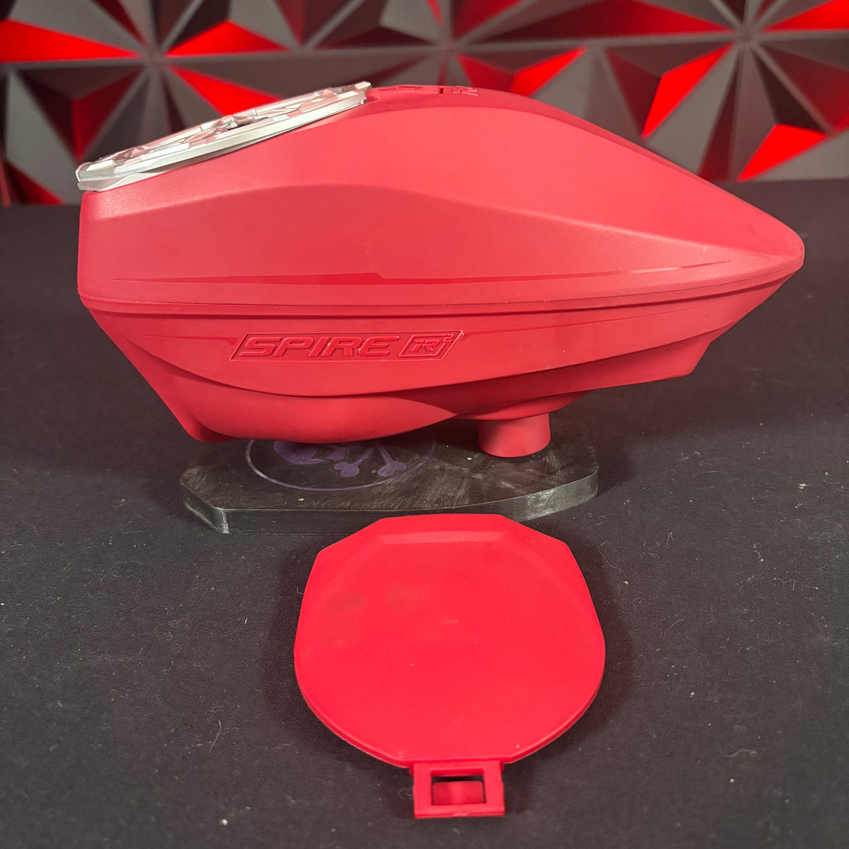 Used Virtue Spire IR2 Paintball Loader - Red w/ HK Army Evo Pro Speed