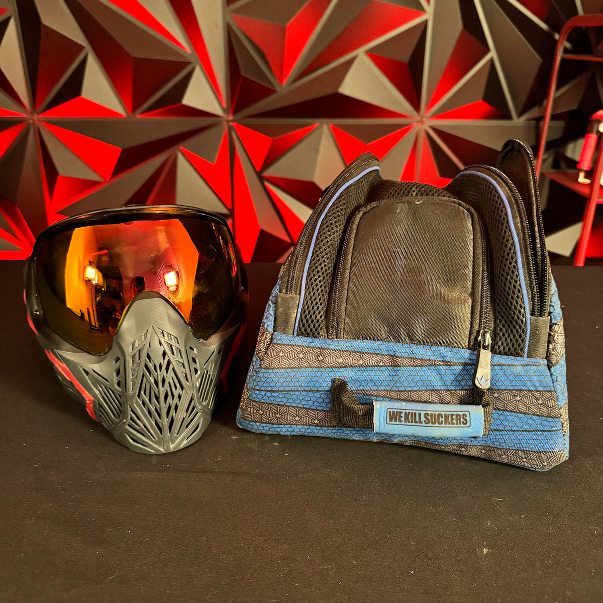 Used Bunker Kings CMD Paintball Mask - Black Demon w/ BNKR Kings Soft