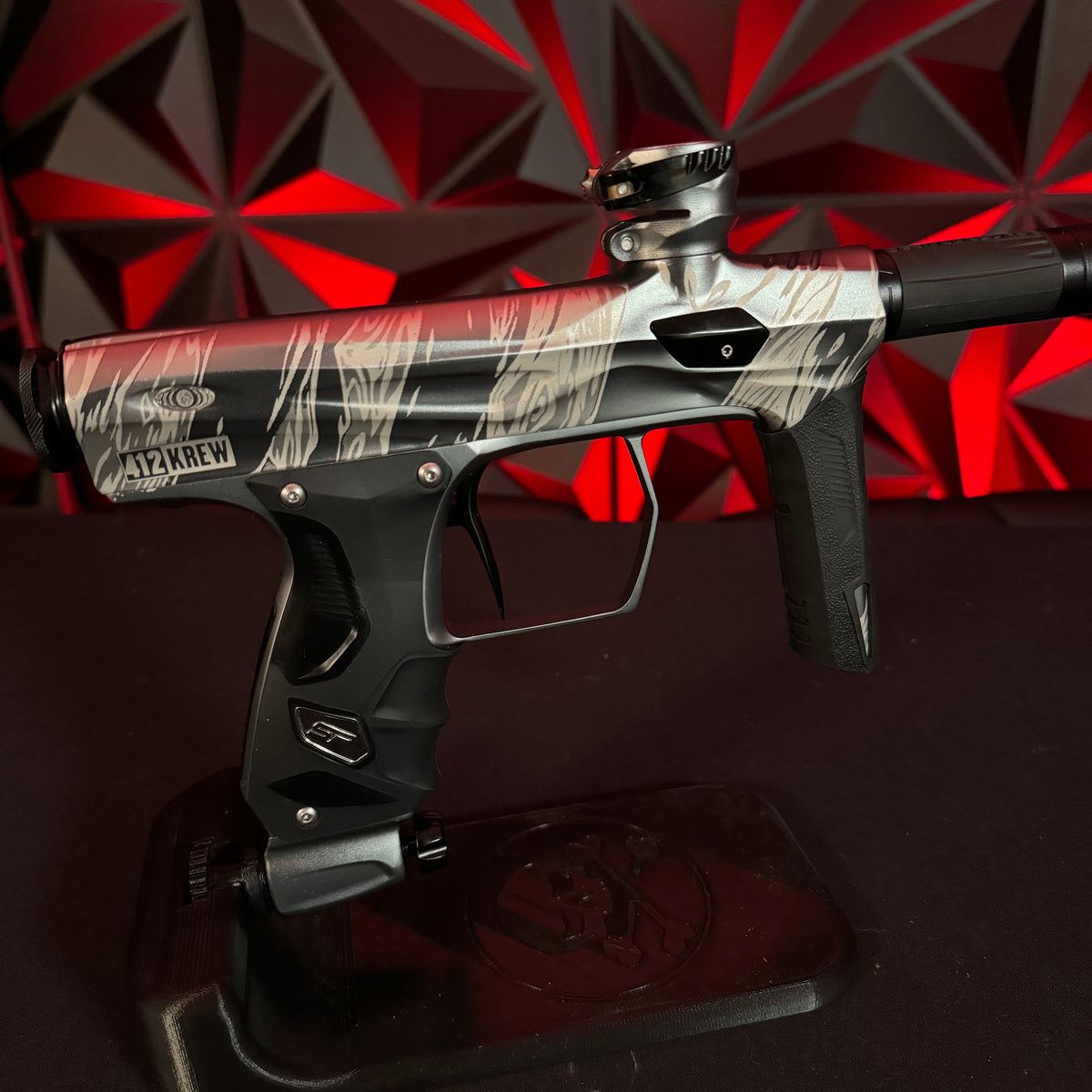 Used Shocker AMP Paintball Gun -LE 412 Krew Tiger Stripe w/ Mech Frame