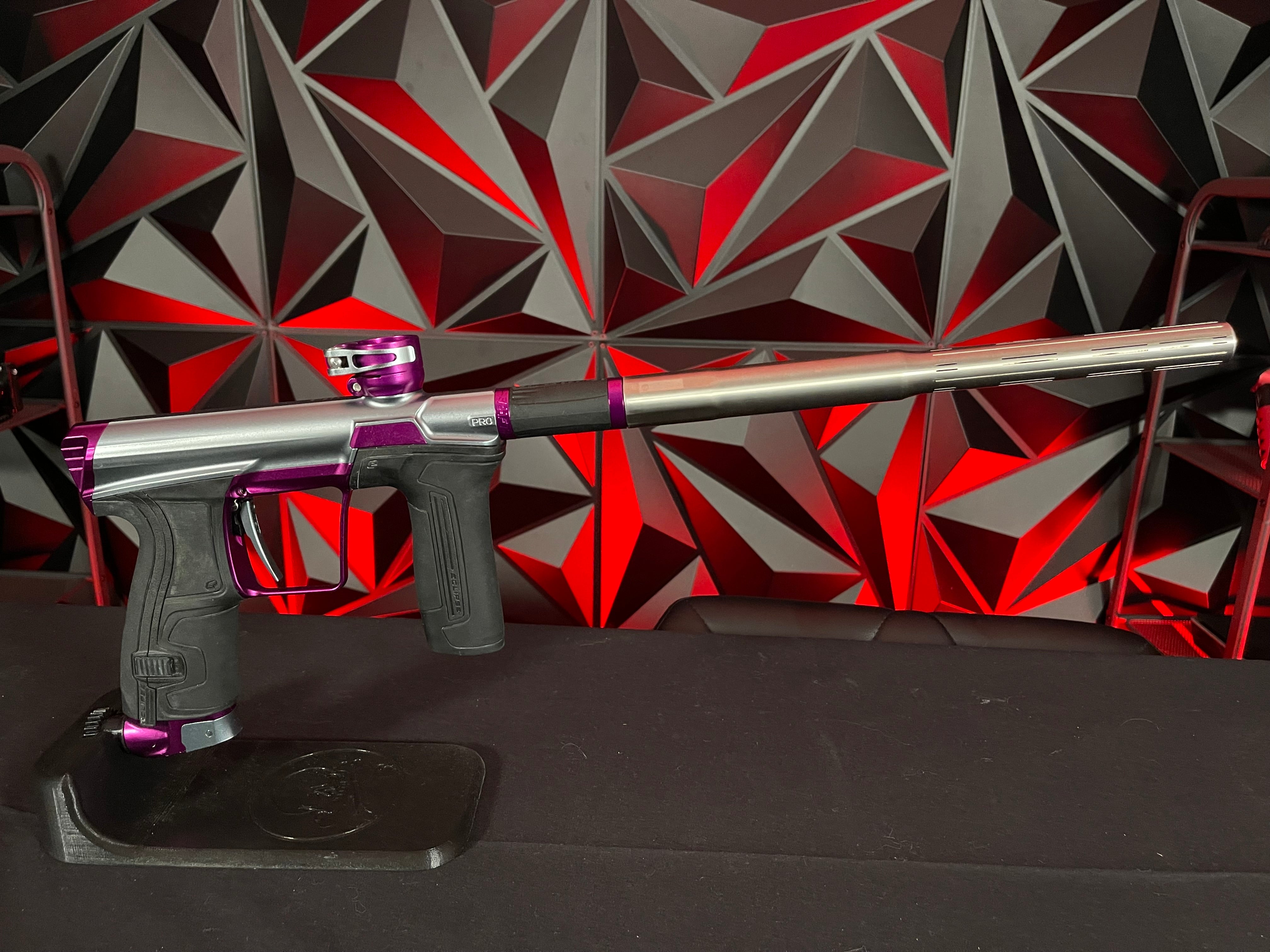 Used Planet Eclipse CS2 Pro Paintball Gun - Grey/Purple w/3 FL Backs ...