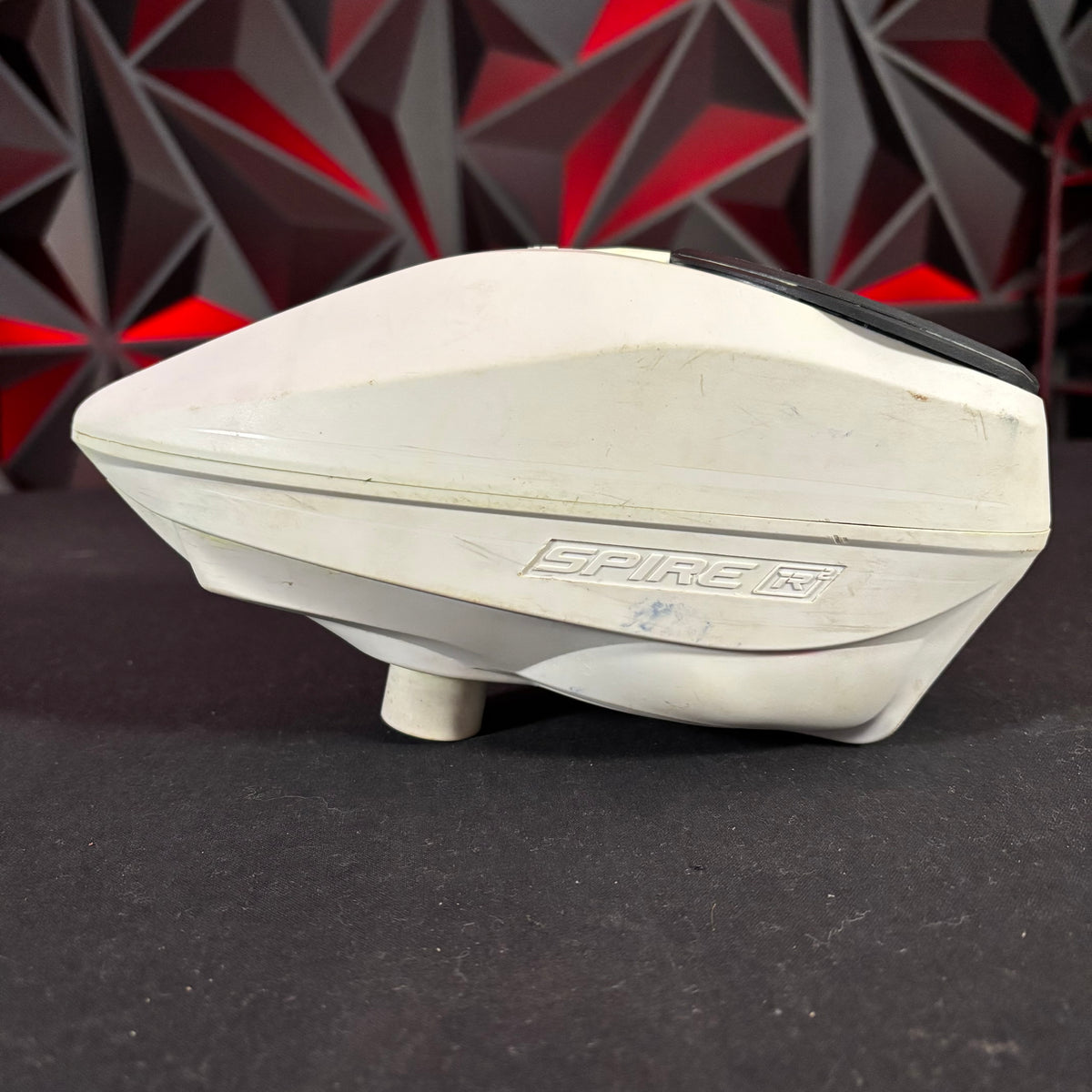 Used Virtue Spire IR2 Paintball Loader - White w/ Speed Feed & Spring