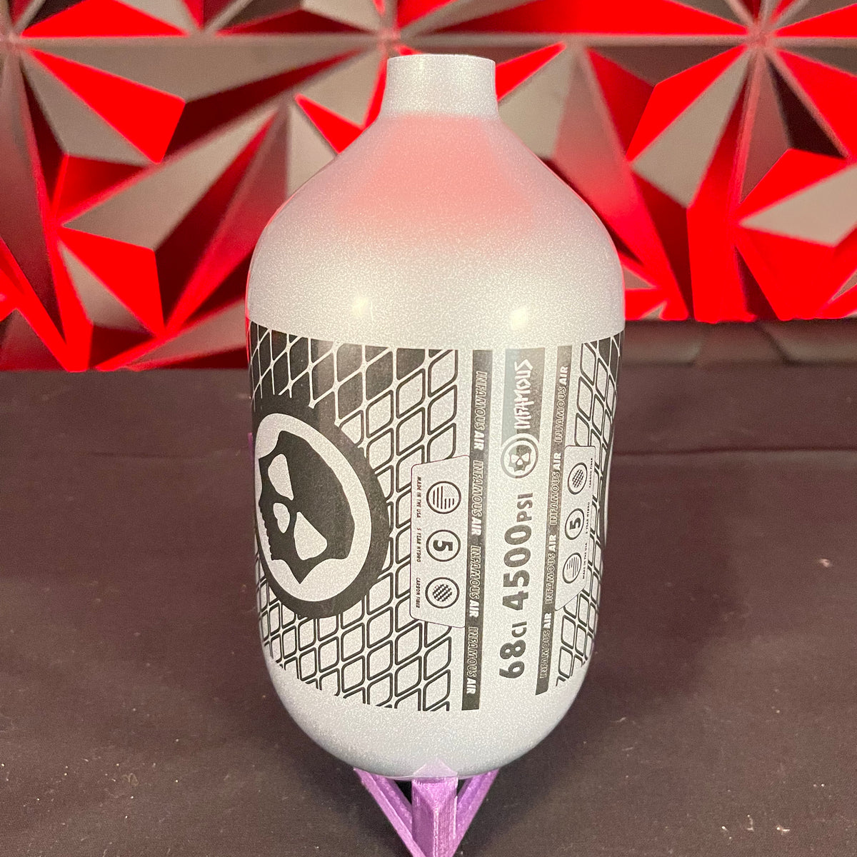 Used Infamous 68/4500 Diamond Series Skeleton Air Paintball Tank - BOT