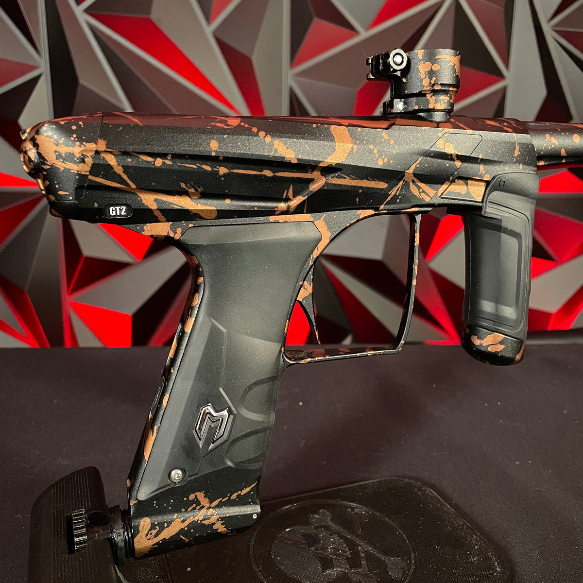 Used MacDev GT2 Paintball Gun - Black/Bronze w/ Ikaika Warrior Helmet
