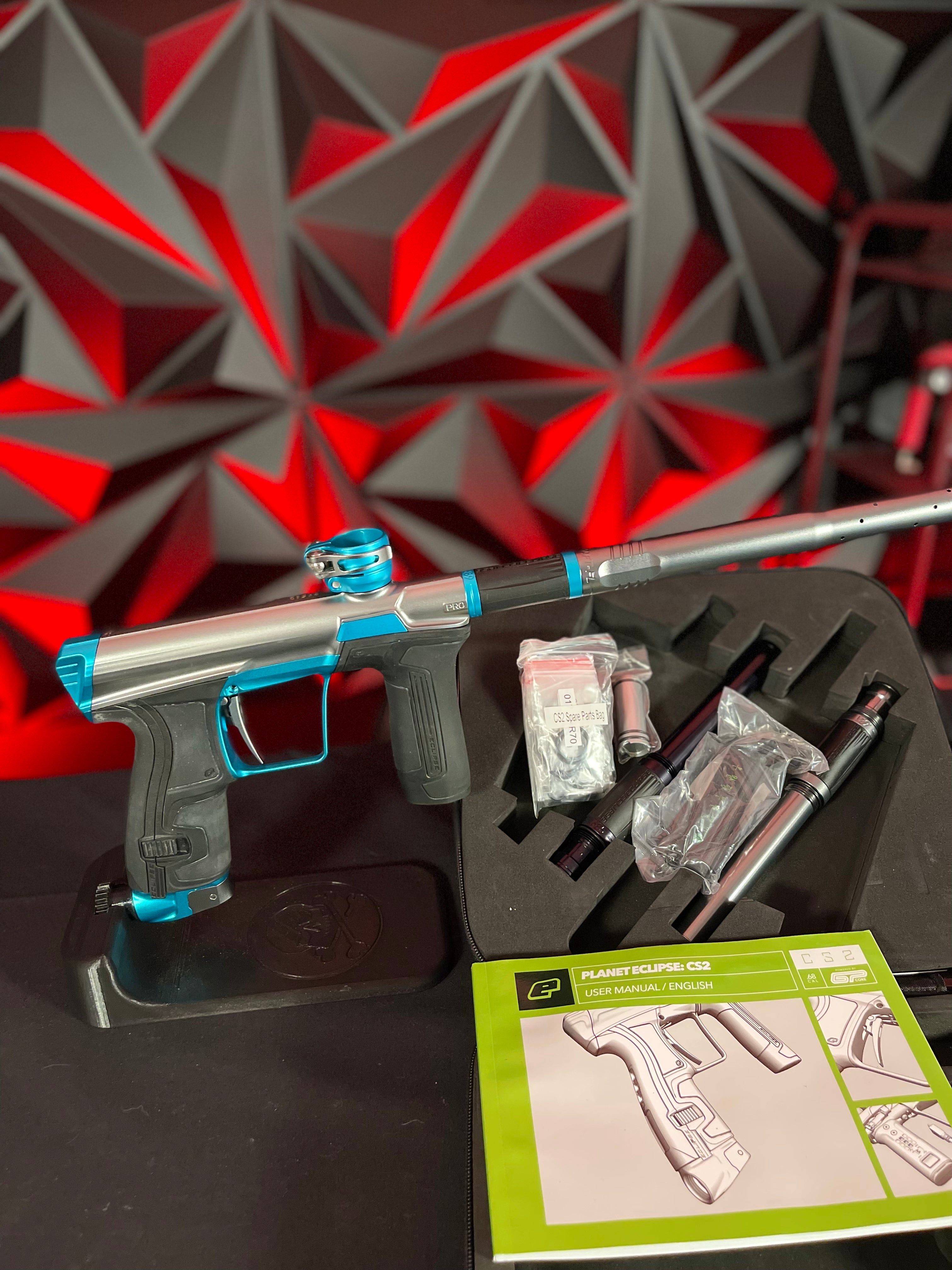 Used Planet Eclipse CS2 Pro Paintball Gun - Grey/Teal w/3 FL Back ...