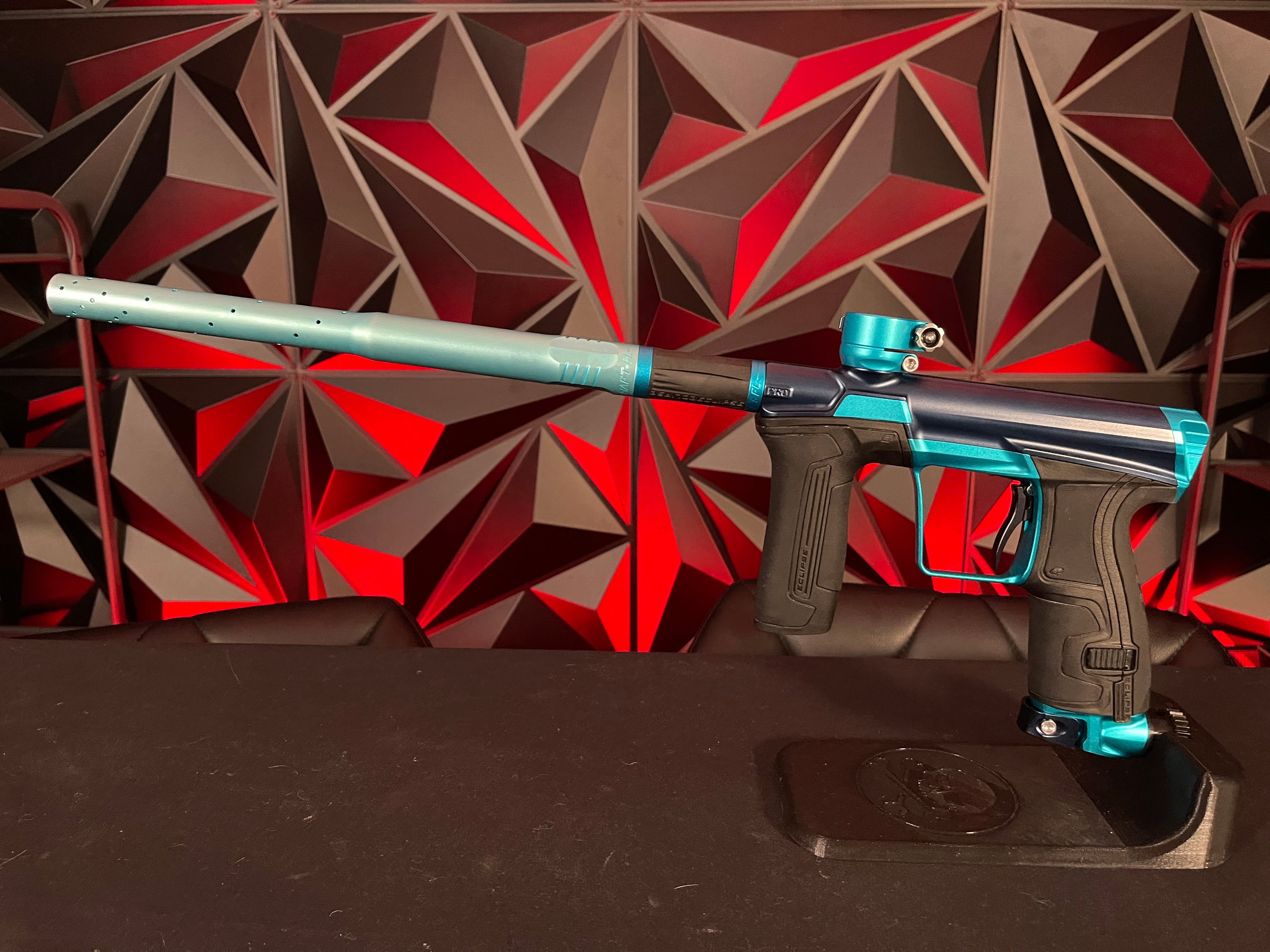 Used CS2 Pro Paintball Gun - Blue/Teal w/ 4 FL Backs – Punishers Paintball