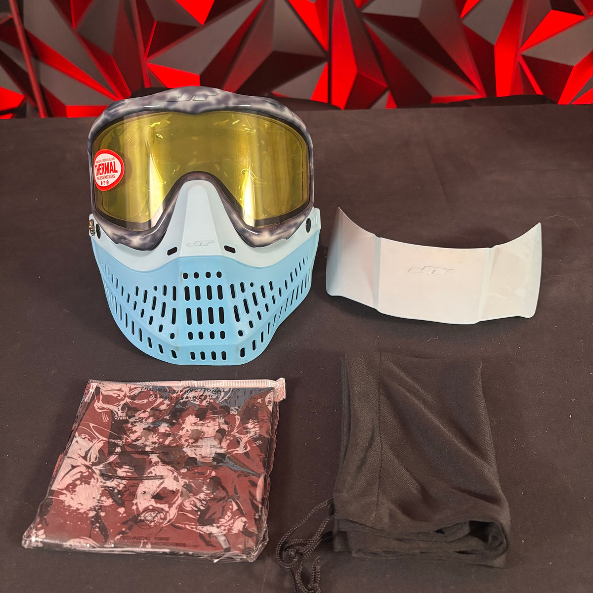 Used JT Proflex Paintball Mask - Custom #2 Dark blue tie dye Frame /w