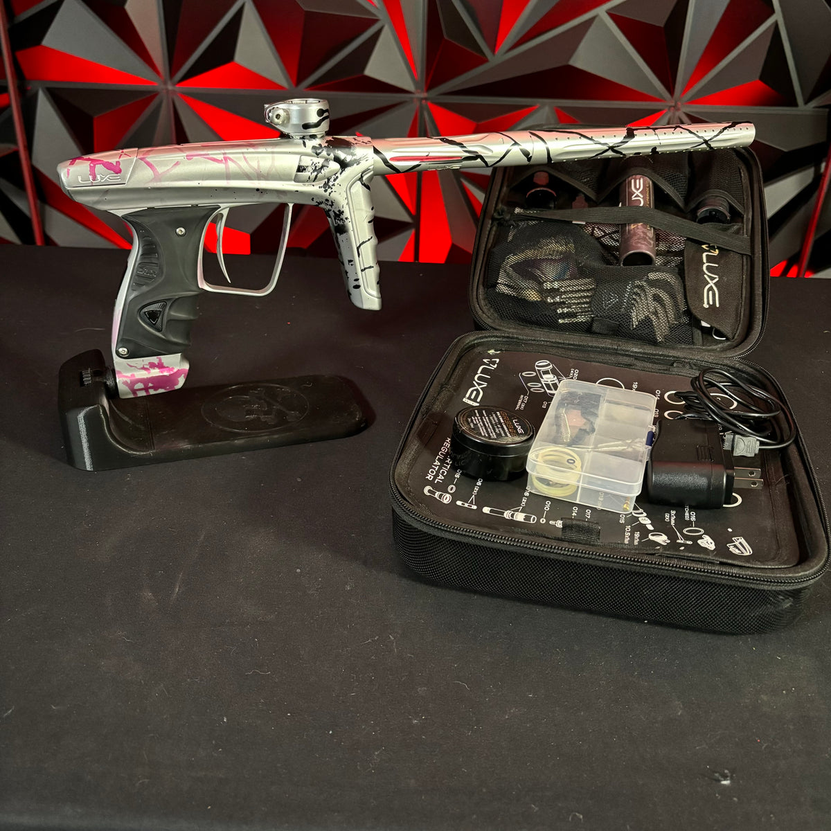 Used DLX Luxe ICE Paintball Gun - Silver/Pink and Black Splash #1 of 1