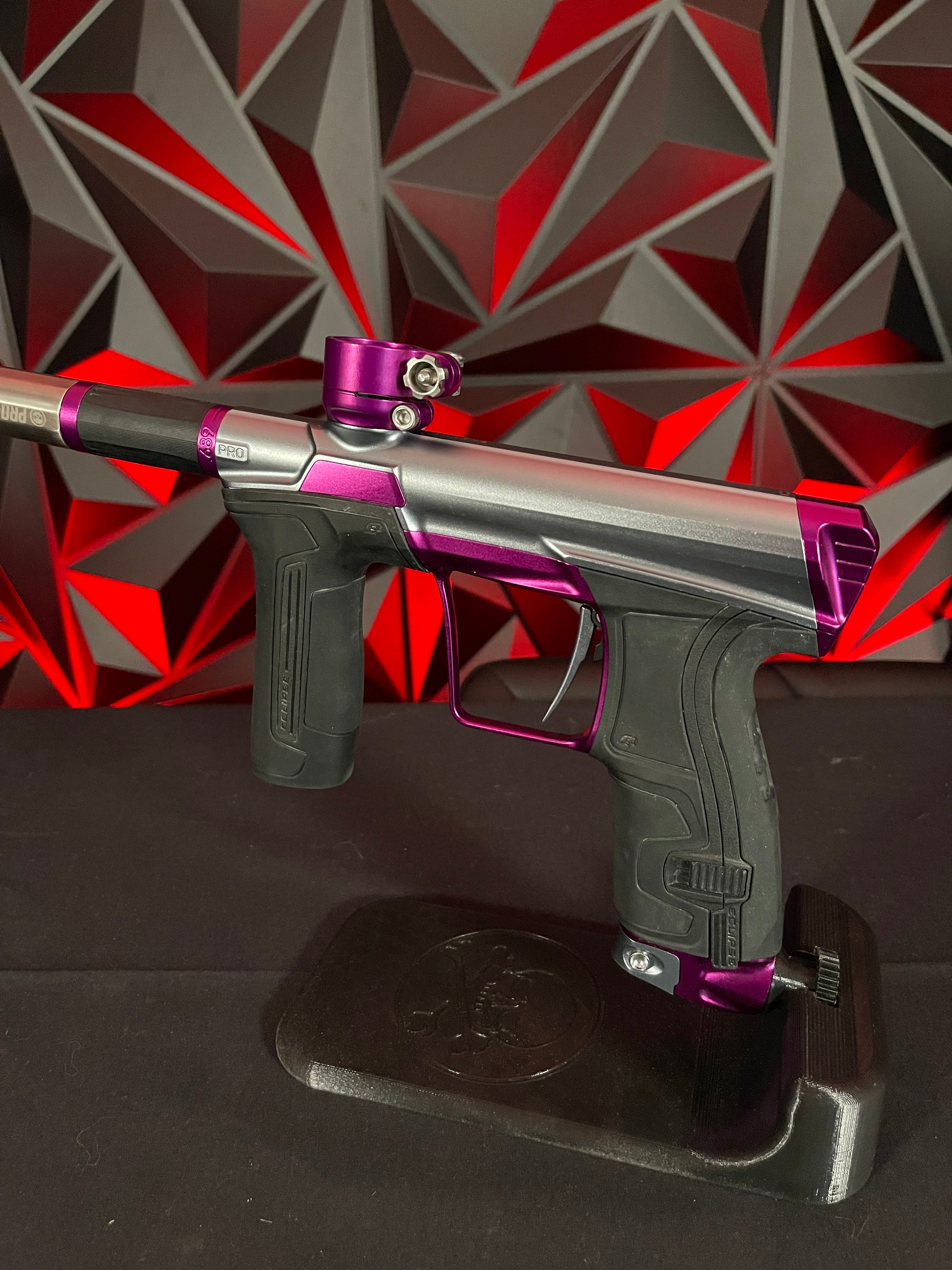 Used Planet Eclipse CS2 Pro Paintball Gun - Grey/Purple w/3 FL Backs ...