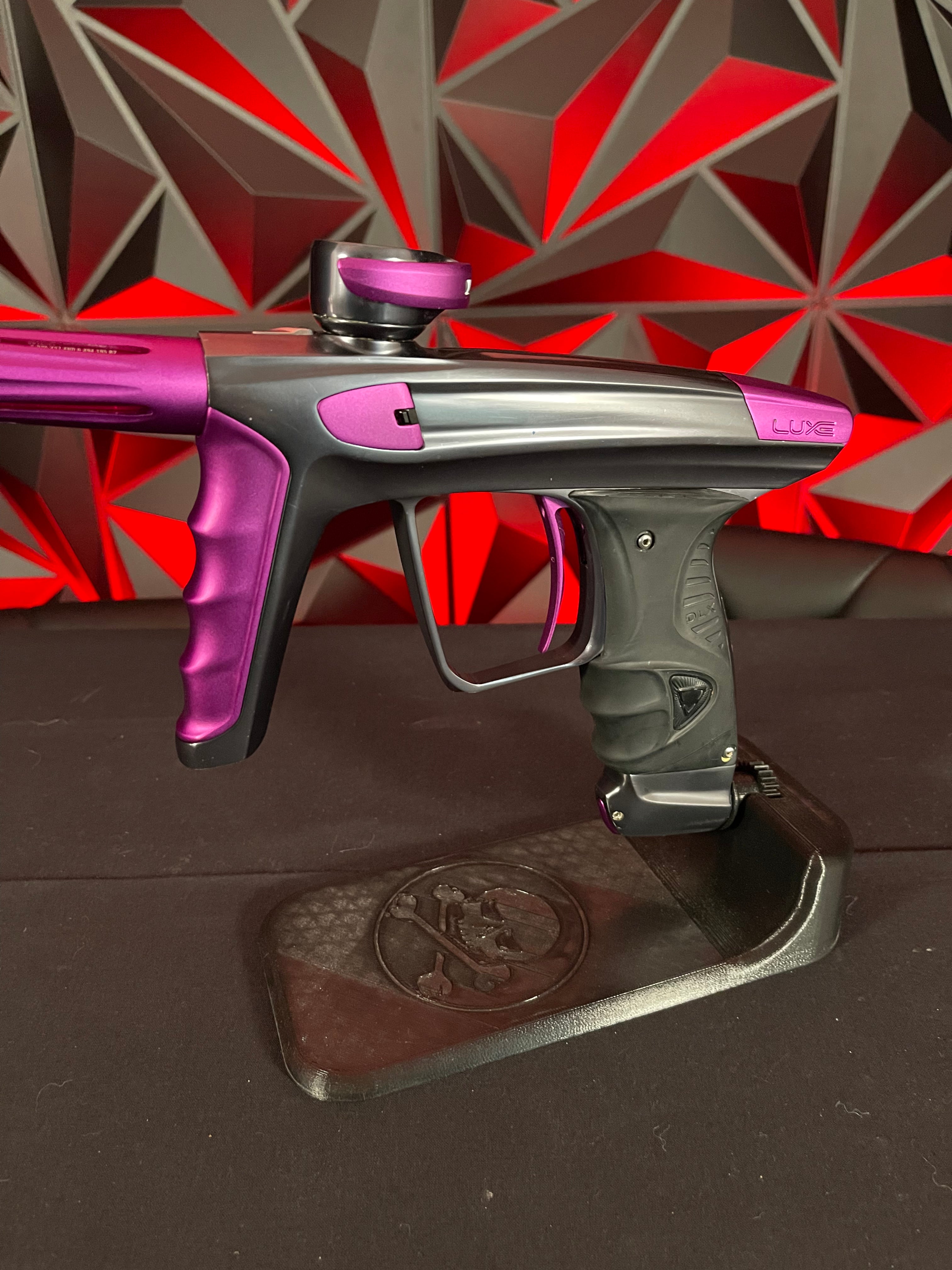 Used DLX Luxe X Paintball Gun - Pewter / Purple – Punishers Paintball