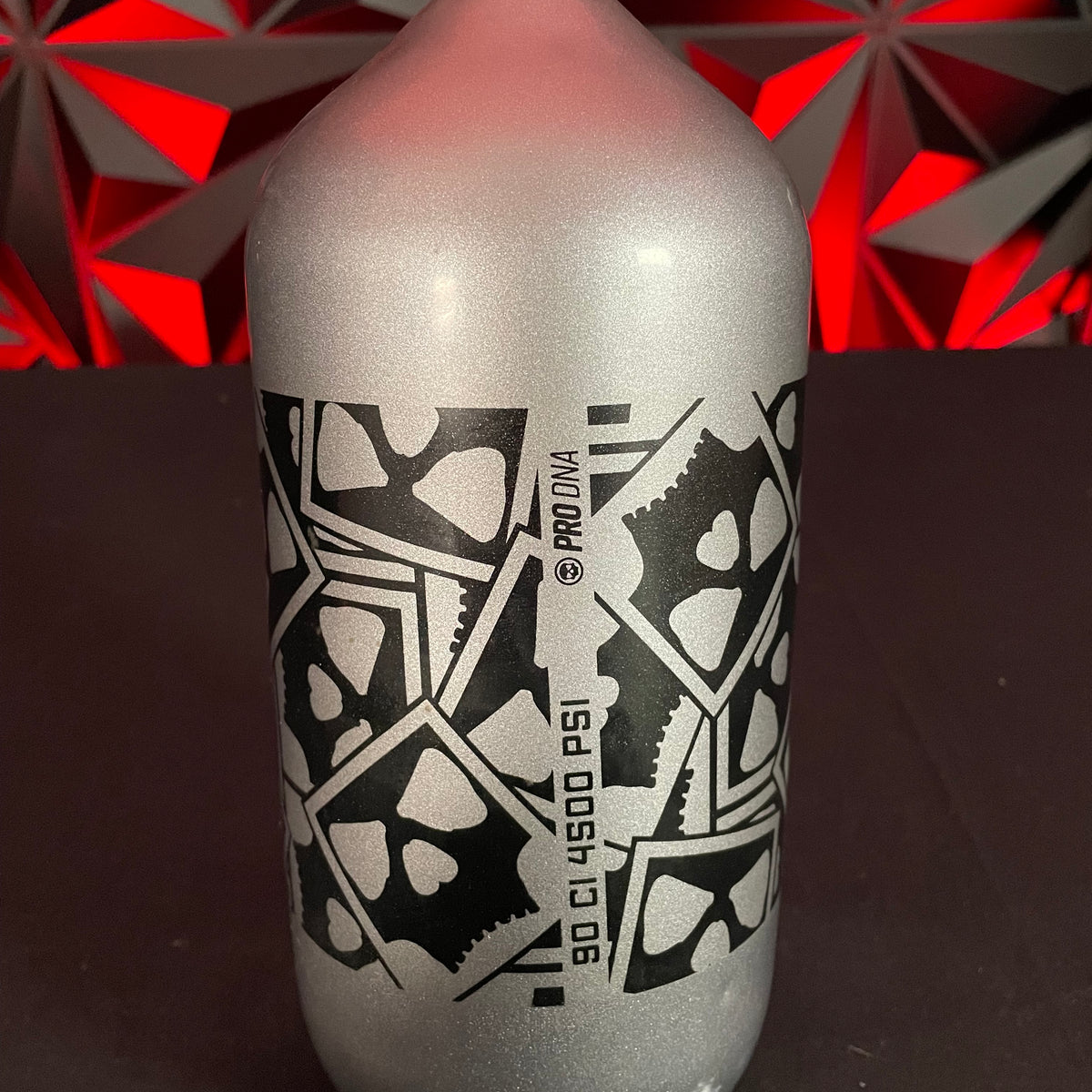 Used Infamous 90/4500 Diamond Series Skeleton Air Paintball Tank - BOT