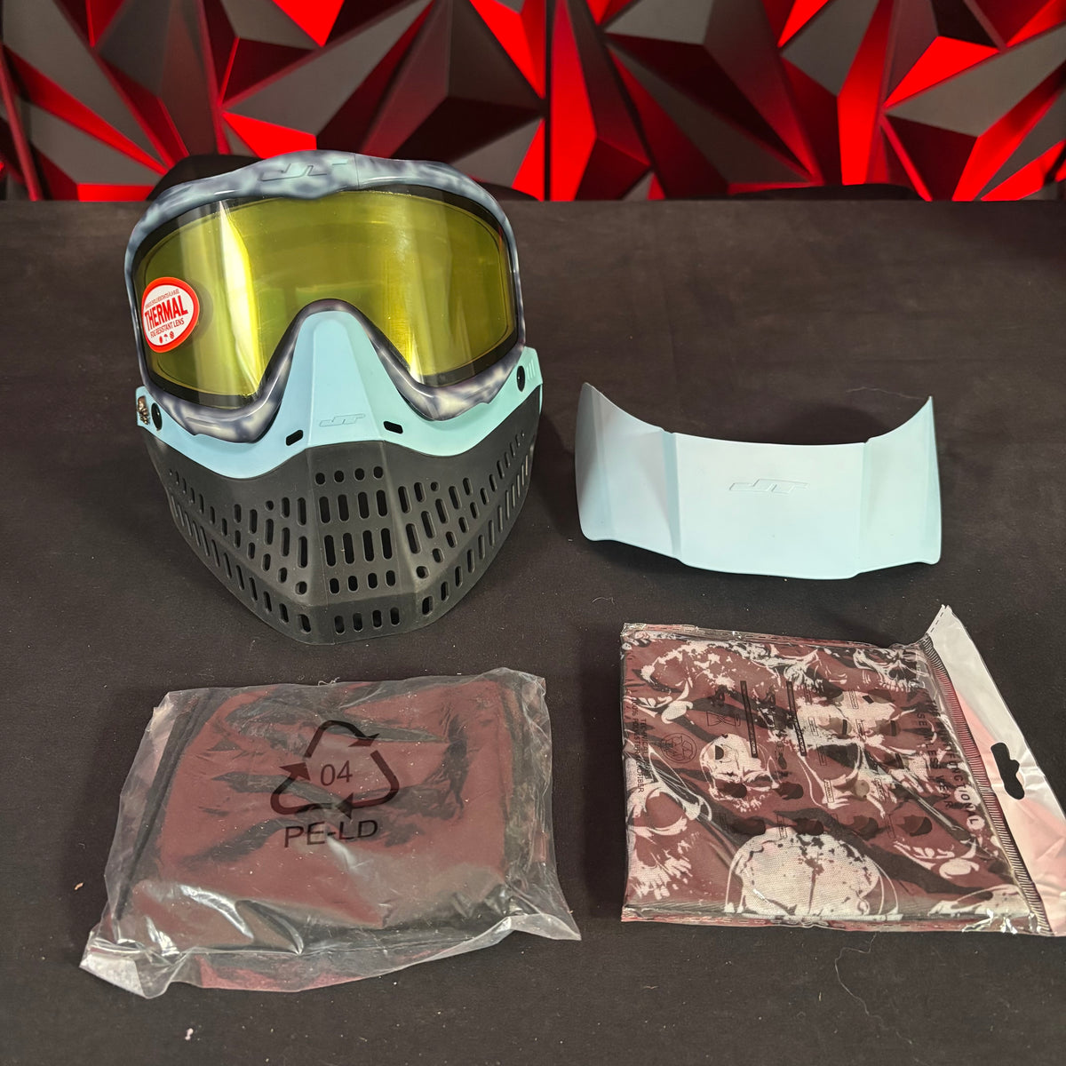 Used JT Proflex Paintball Mask - Custom # 15 Dark blue tie dye Frame