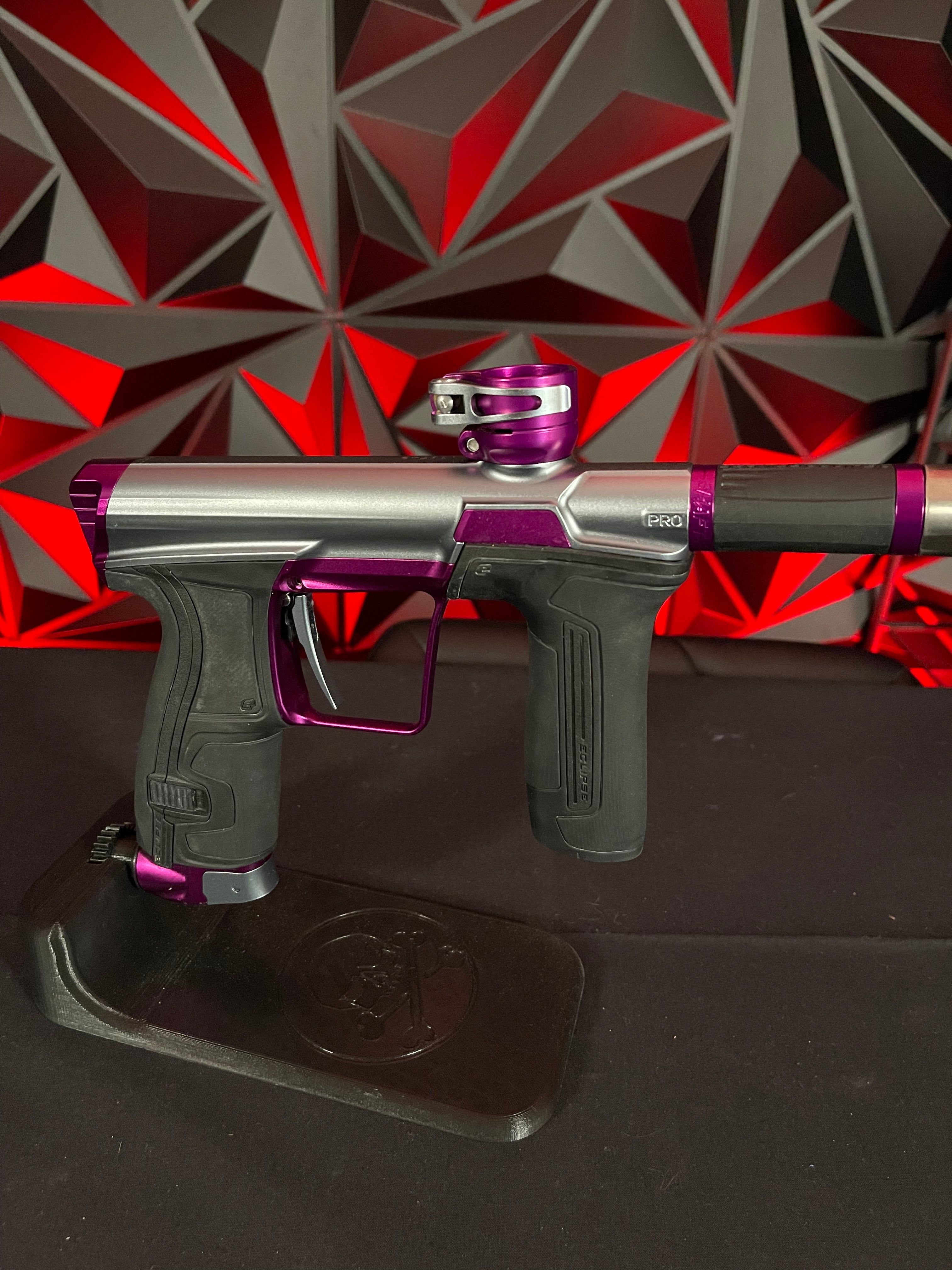Used Planet Eclipse CS2 Pro Paintball Gun - Grey/Purple w/3 FL Backs ...