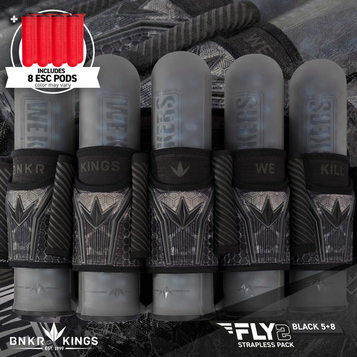 Bunkerkings Fly2 Pack 5 + 8 - Black Skull/Splash (incl. 8 Red ESC Pods