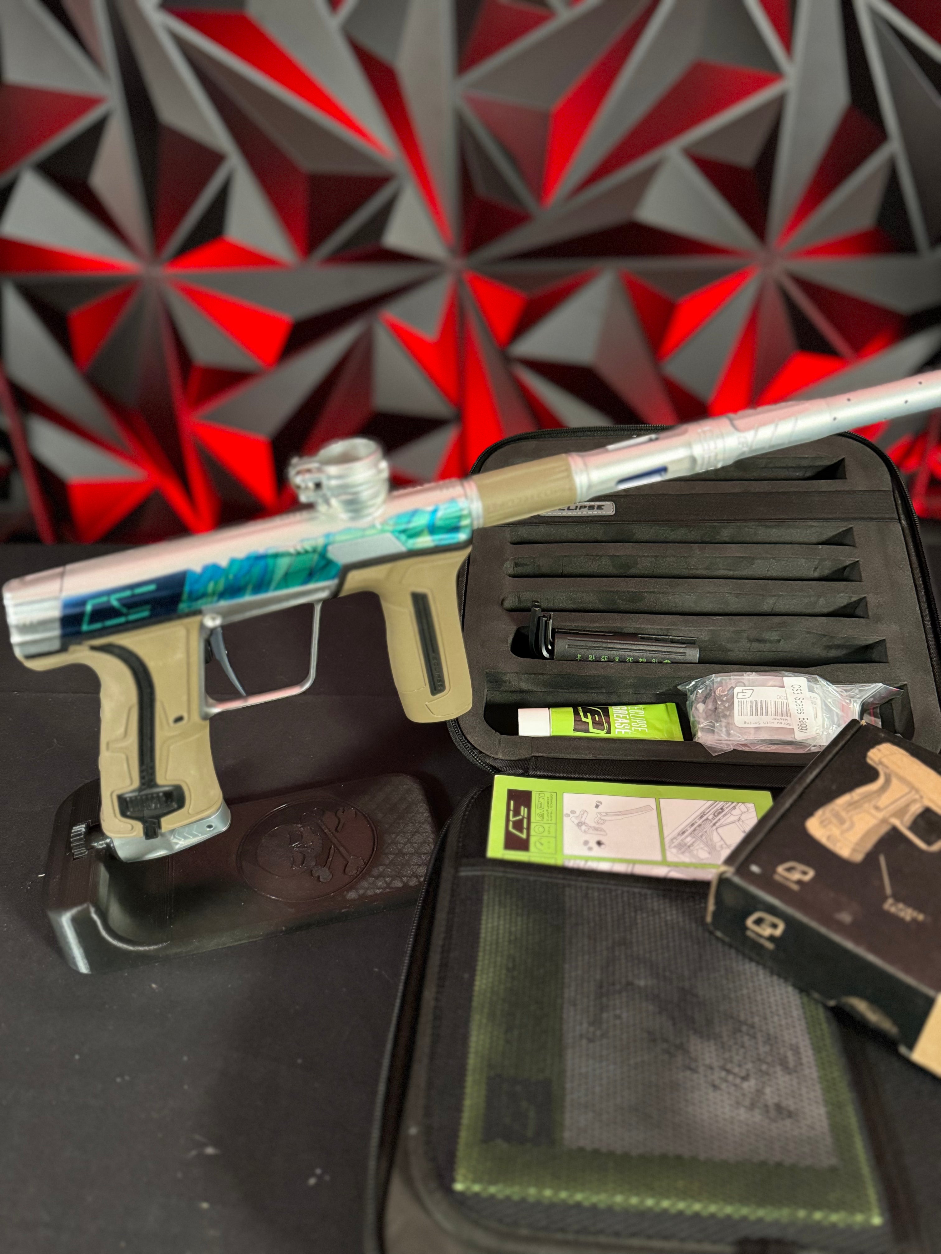 Used Planet Eclipse CS3 Paintball Gun - Launch Edition w/ Tan Grip Kit