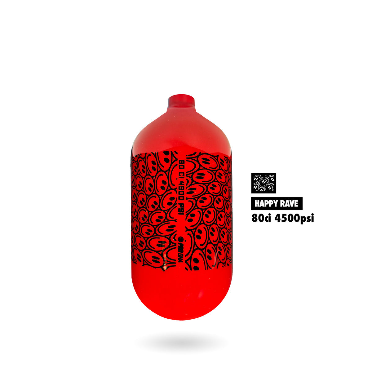 Infamous "Happy Rave" Skeleton Air Hyperlight Paintball Tank BOTTLE ON