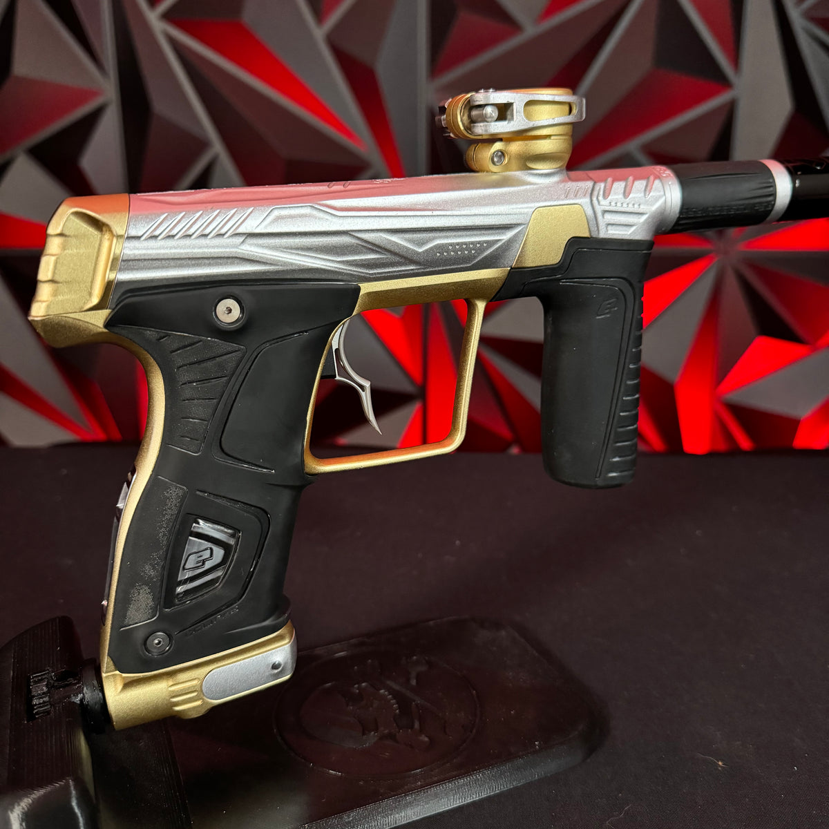Used HK Army Gtek 170R Paintball Gun - Silver/Gold w/4 FL Backs and In