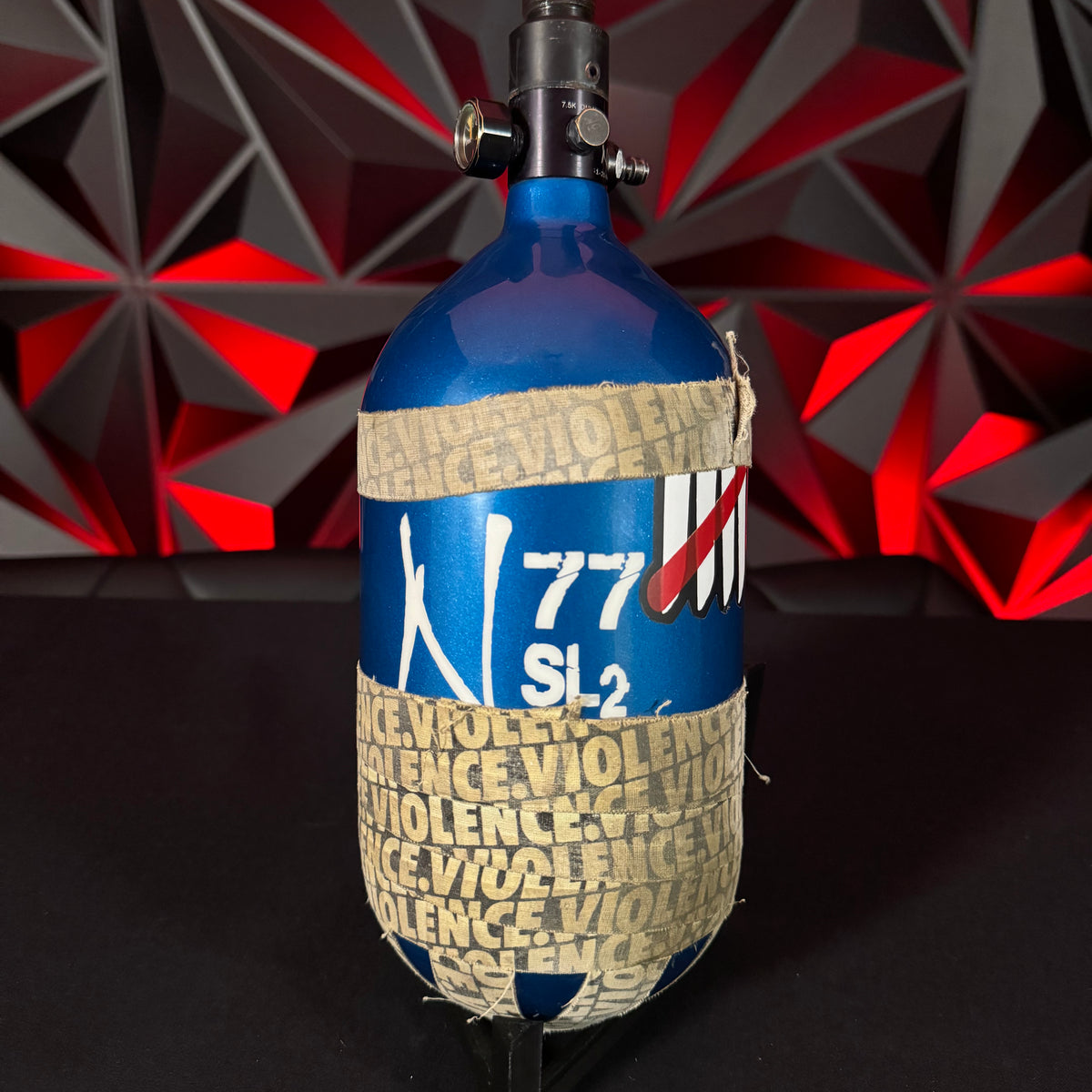 Used Ninja SL2 77/4500 Paintball Tank - Metallic Blue CoLab w/ Standar