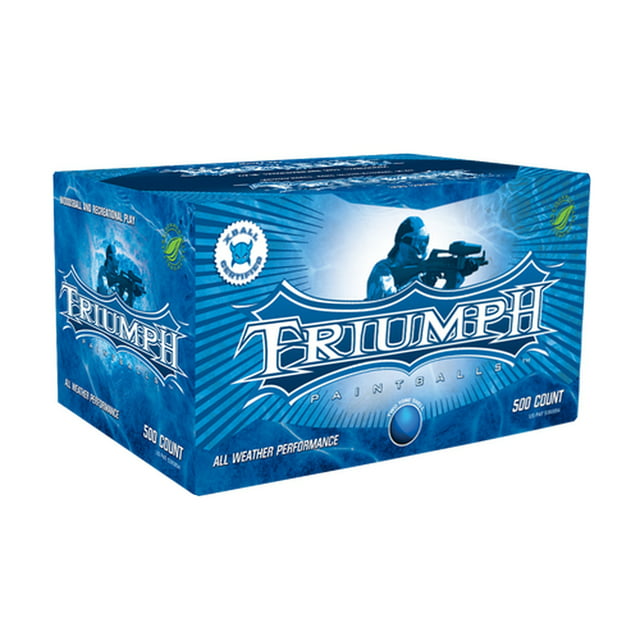 GI Sportz TRIUMPH Paintballs - 2000 Paintballs - Blue Shell - Blue Fil