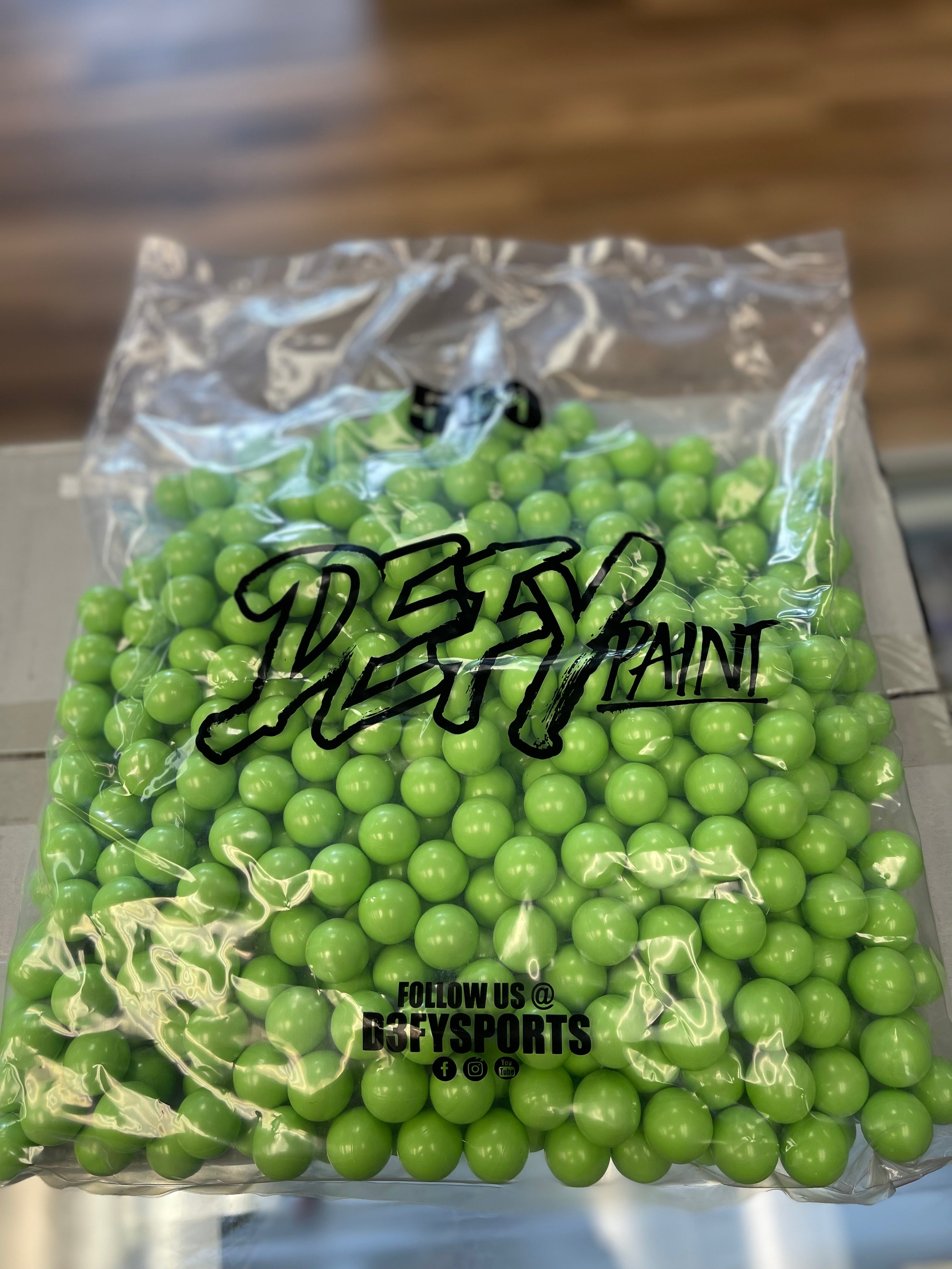 Defy Reliant Paintballs - 0.68 Caliber - 2000 Count - Lime Green Shell ...