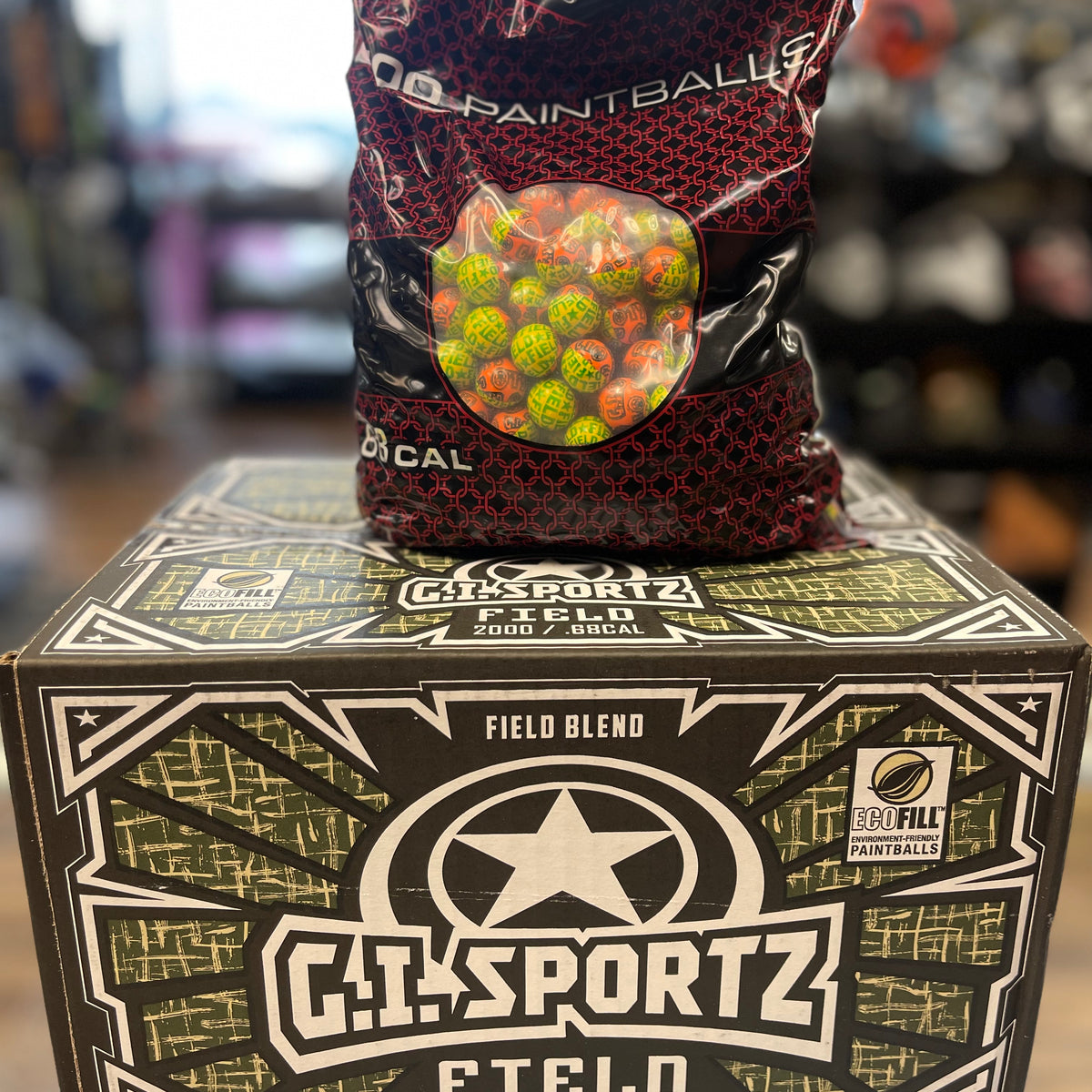 GI Sportz Field Paintballs - 2000 Paintballs - Orange / Yellow Shell