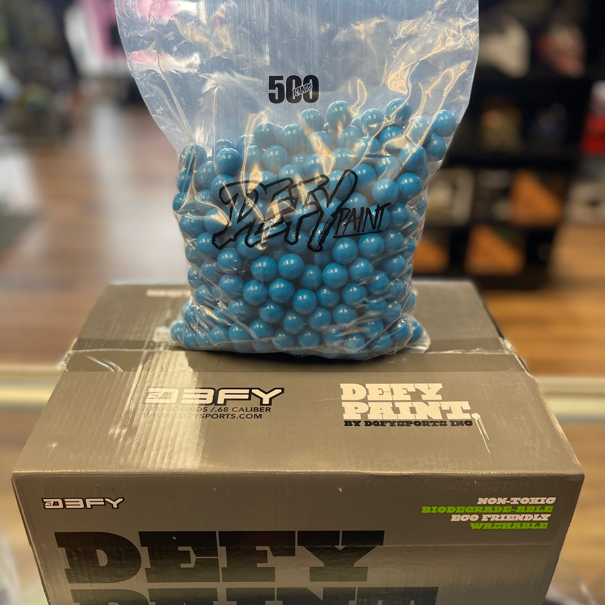 Defy Reliant Paintballs - 0.68 Caliber - 2000 Count - Bright Blue Shel