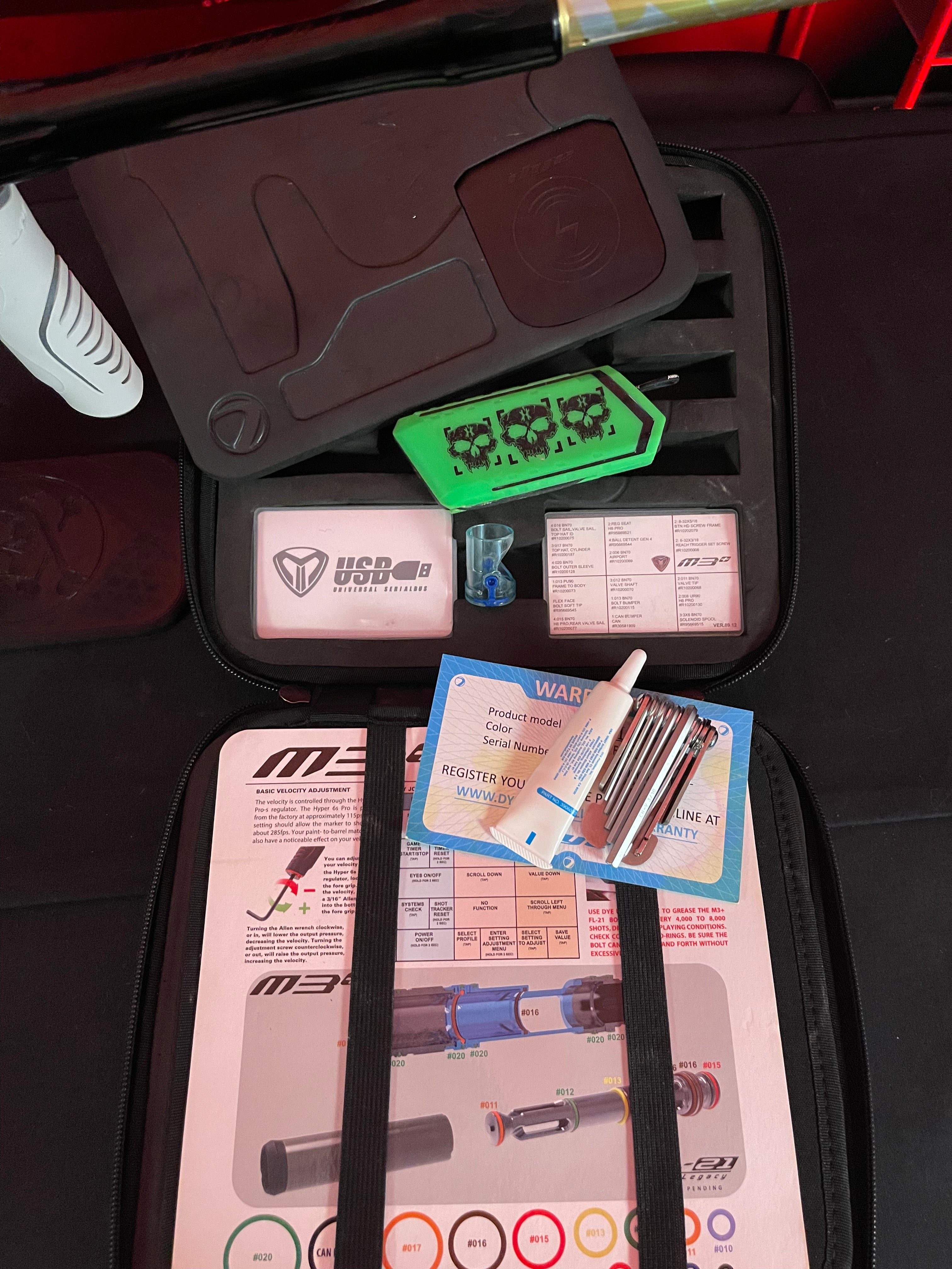 Used Dye M3+ Paintball Gun - Femme Fatale Edition w/MOSAir Charging Pa ...