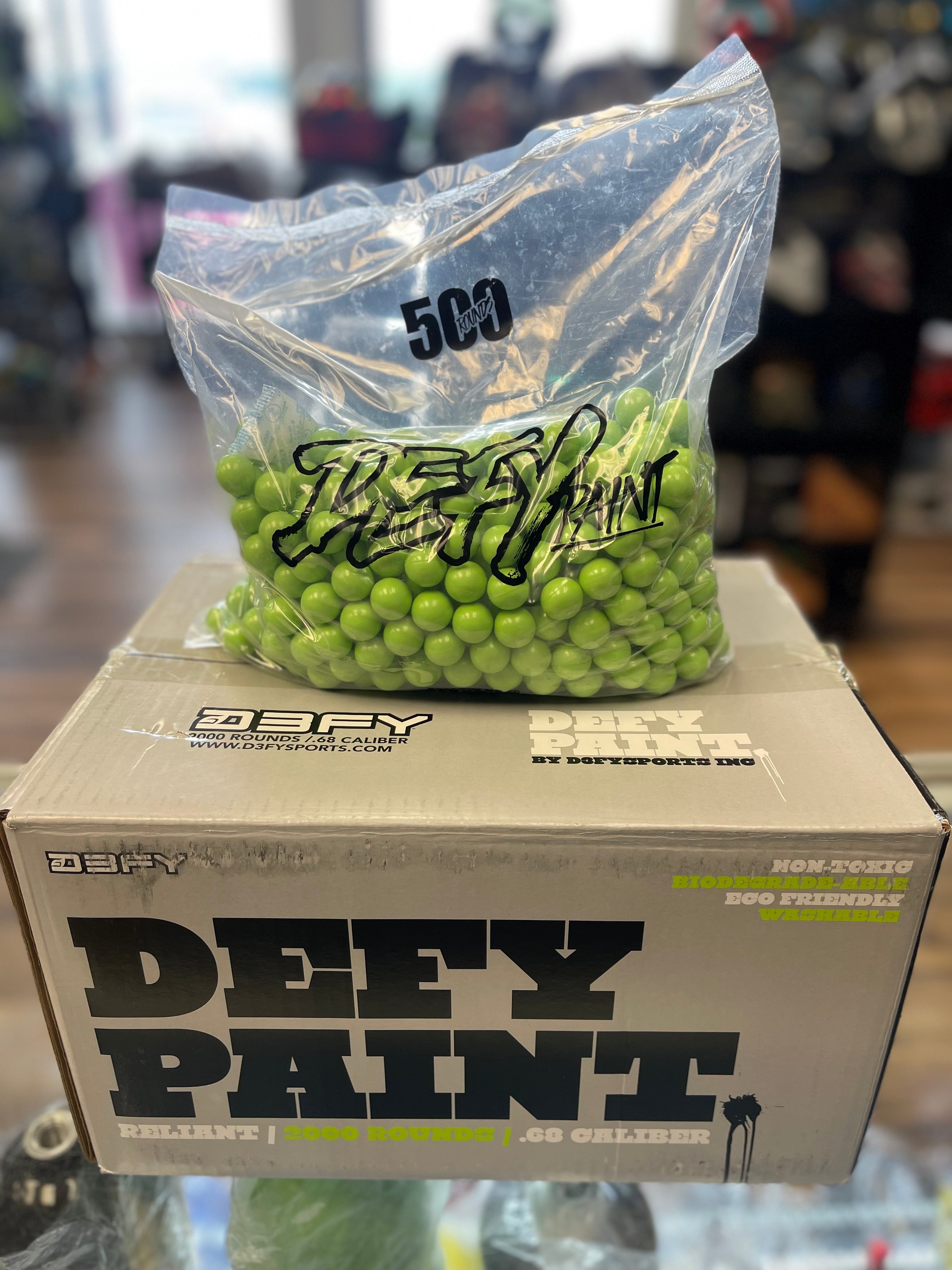 Defy Reliant Paintballs - 0.68 Caliber - 2000 Count - Lime Green Shell ...