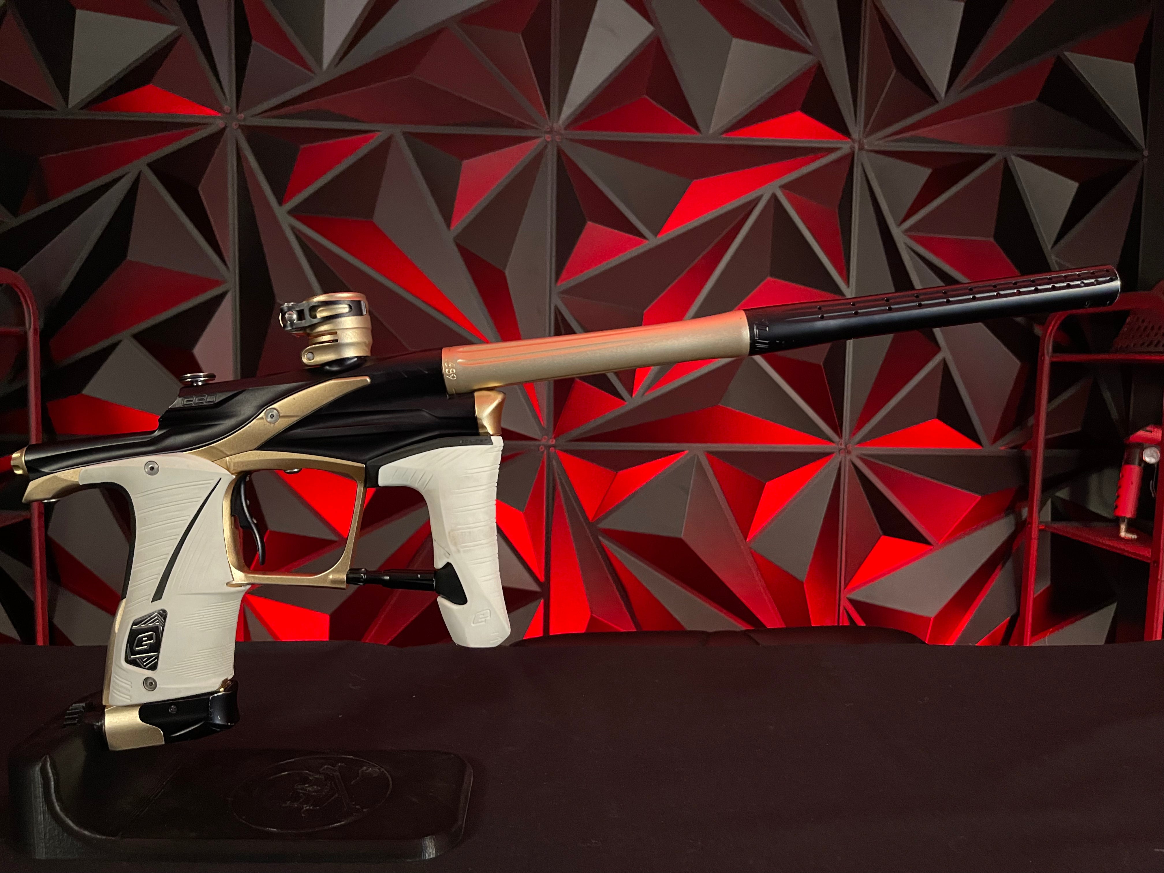Used Planet Eclipse Ego Lv1 Paintball Gun - Black/Bronze w/ White Grip