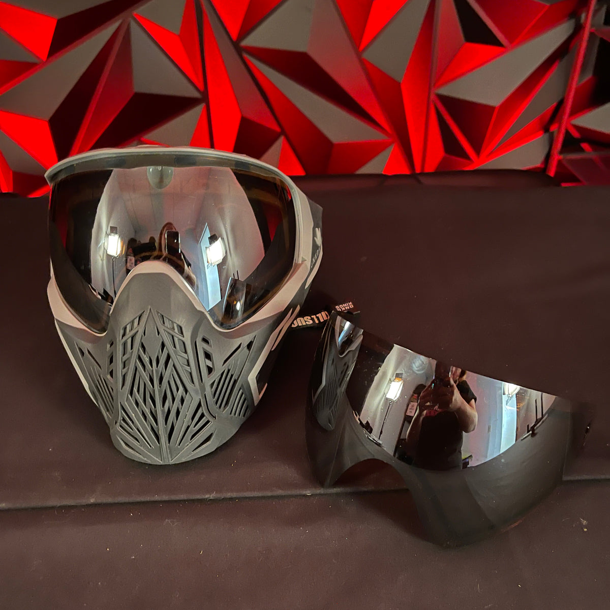 Used Bunker Kings CMD Paintball Mask - Black Panther with Extra Lens
