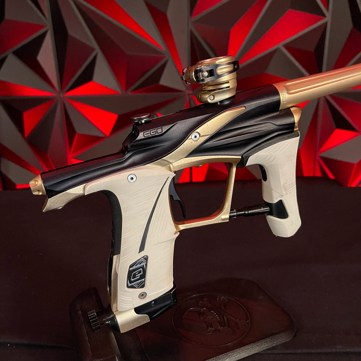 Used Planet Eclipse Ego Lv1 Paintball Gun - Black/Bronze w/ White Grip