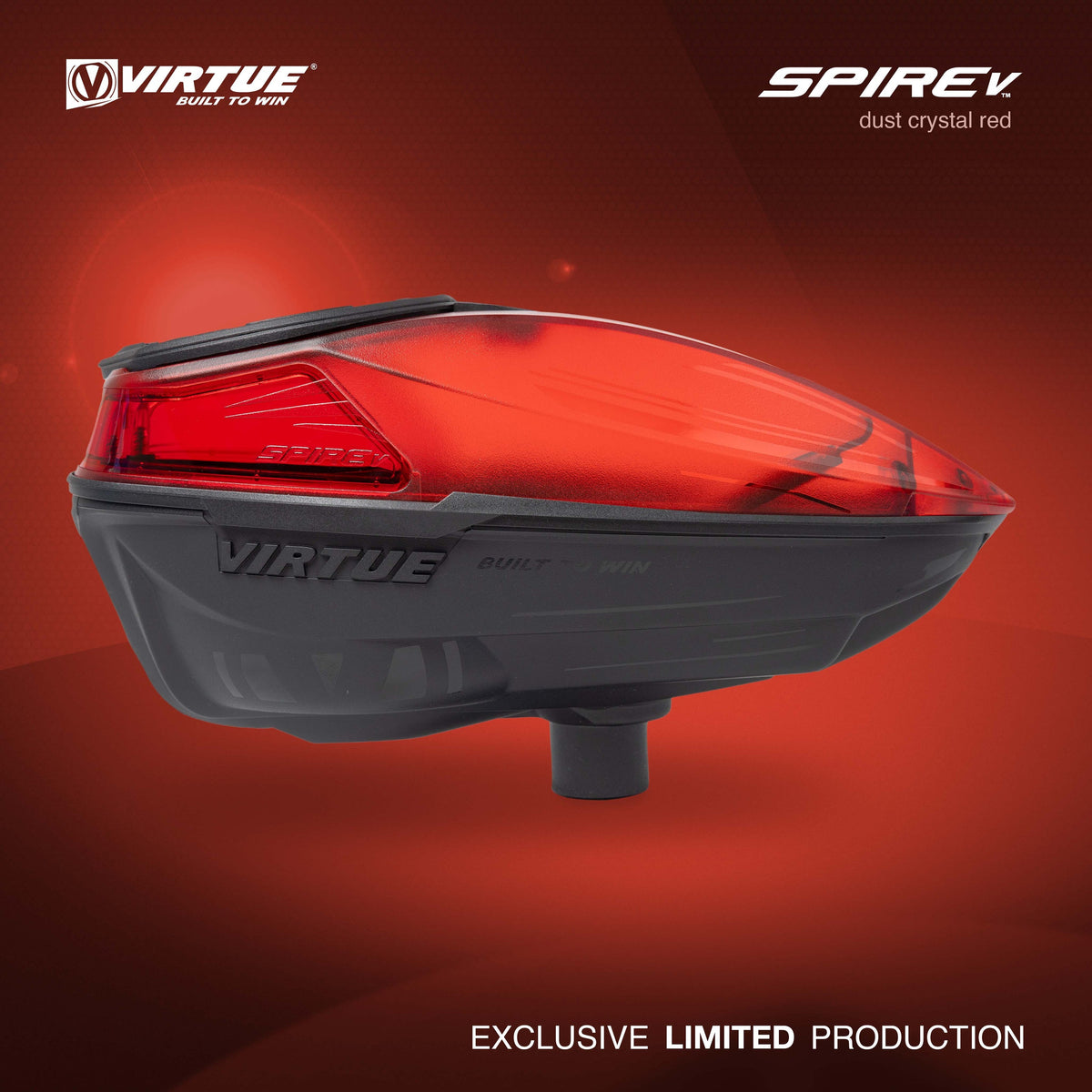 Virtue Spire 5 Paintball Loader- LE Dust Crystal Red Black