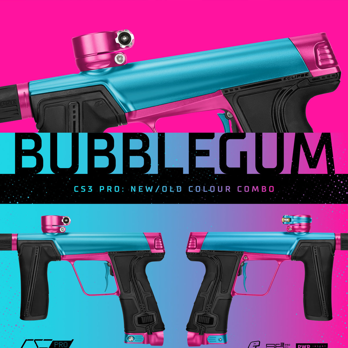 Planet Eclipse CS3 Pro Paintball Gun - Bubblegum (Turquoise/Pink)