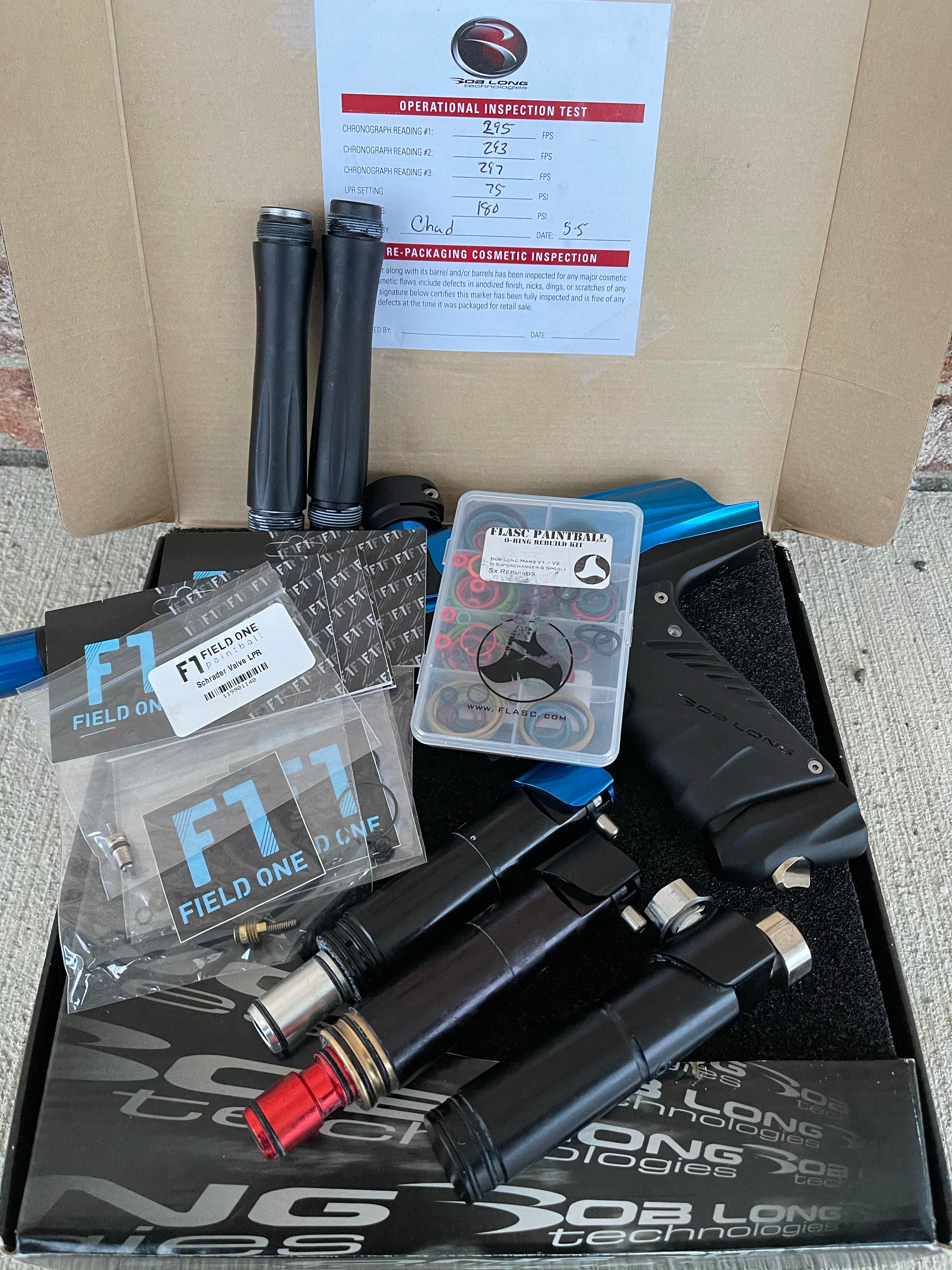 Used Bob Long Vcom Paintball Marker - Gloss Blue / Matte Black ...