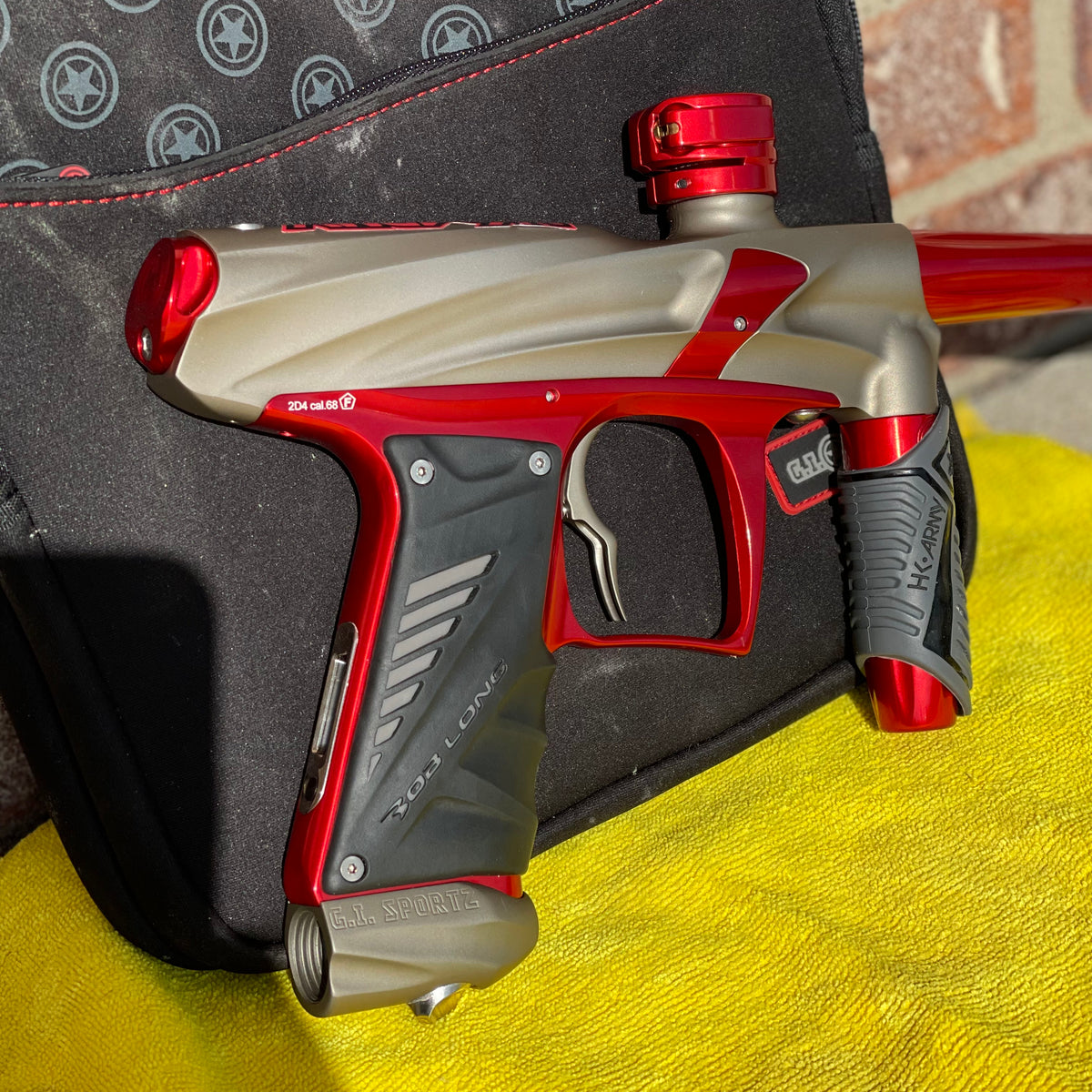 Used GI Sportz Victus Paintball Gun - Dust Grey/Polished Red