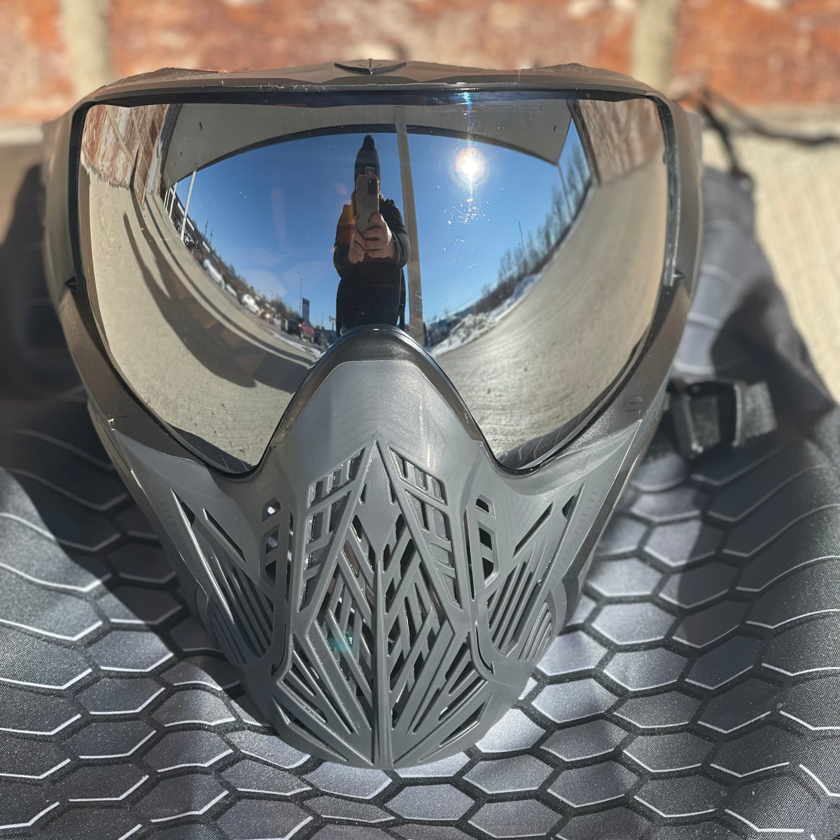 Used Bunker Kings CMD Paintball Mask - Black Ninja w/Goggle Bag