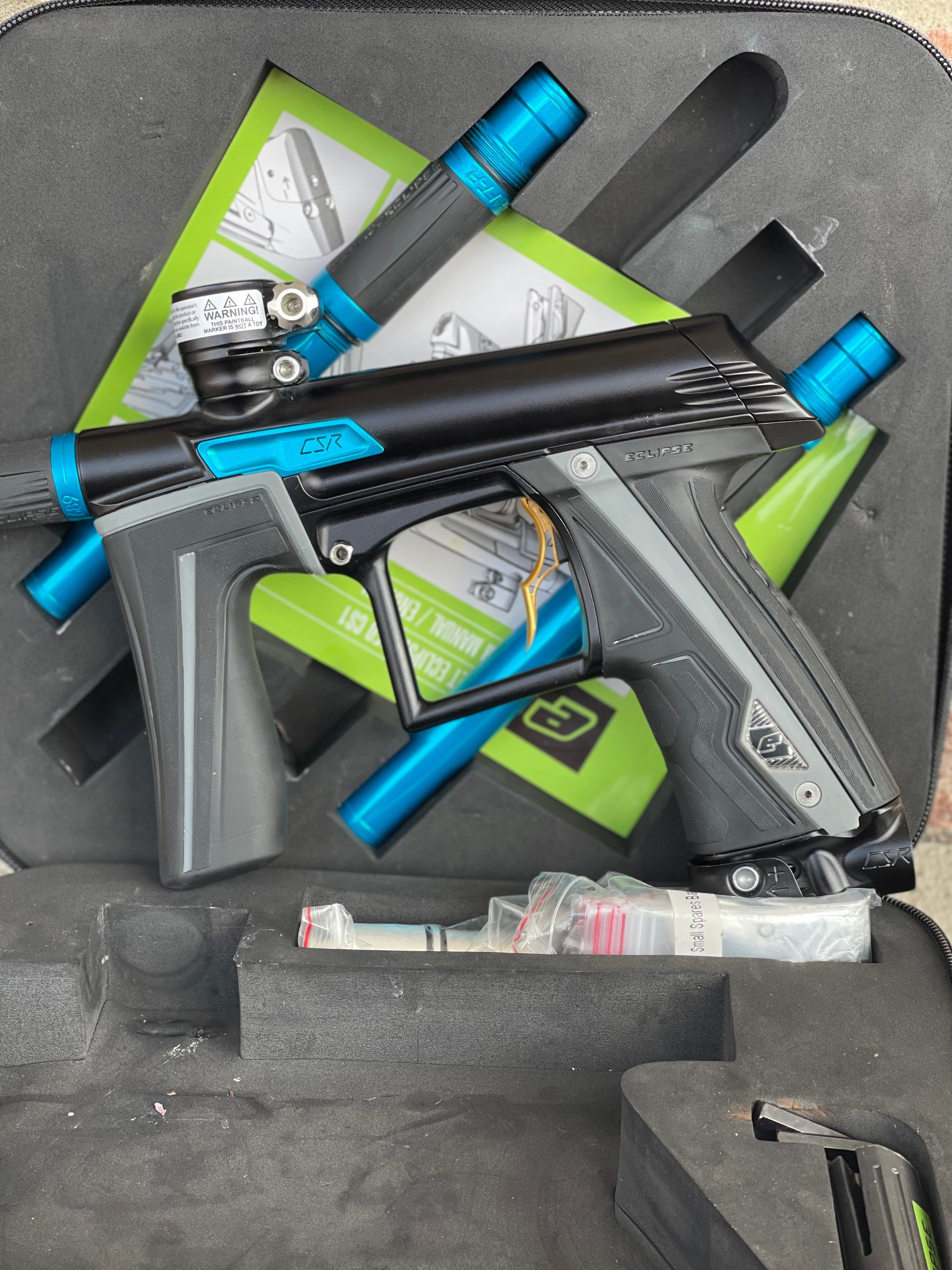 Used Planet Eclipse CSR Paintball Gun - Blue Shadow w/ Infamous Deuce ...