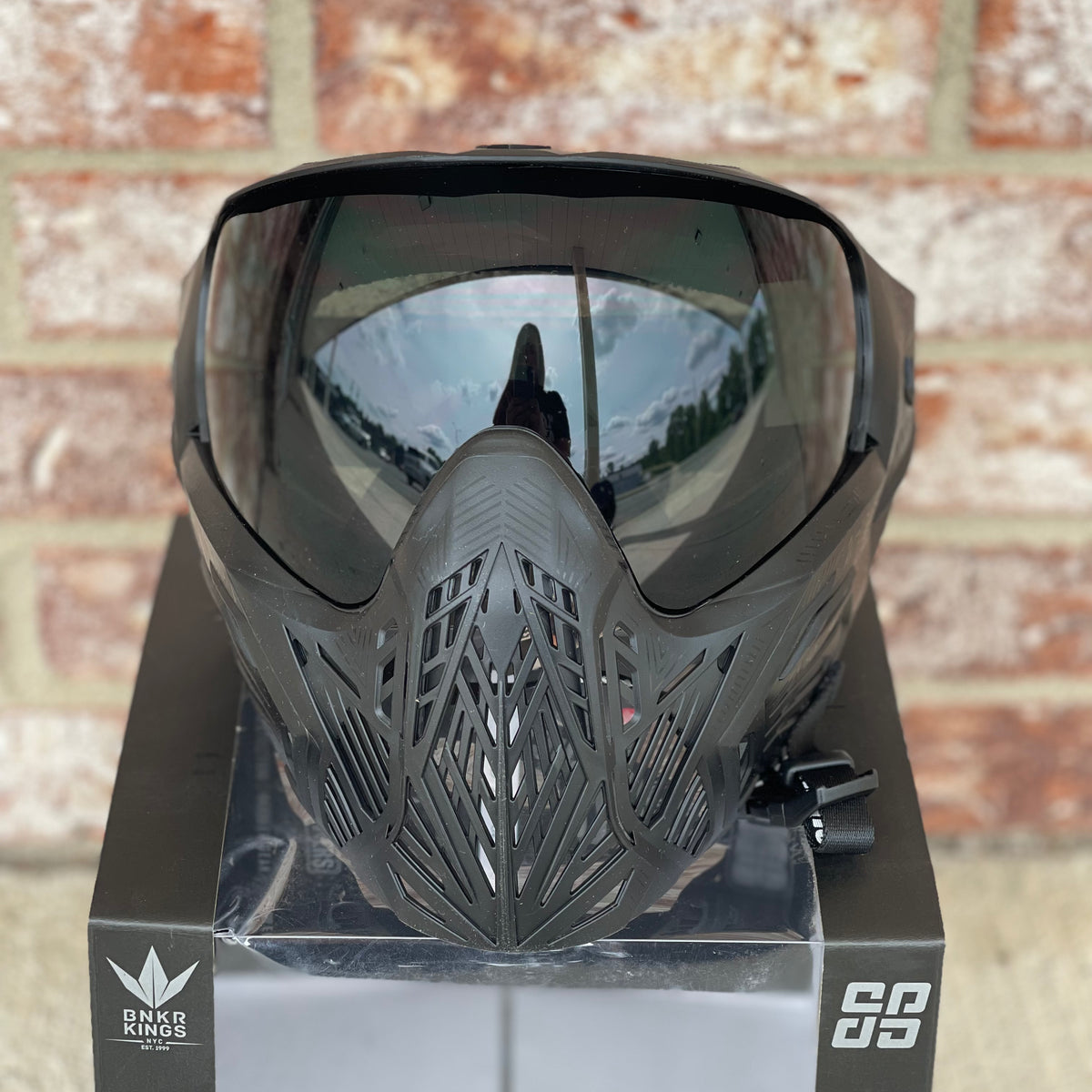 Used Bunker Kings CMD Paintball Mask - Pitch Black w/ Soft Goggle Bag