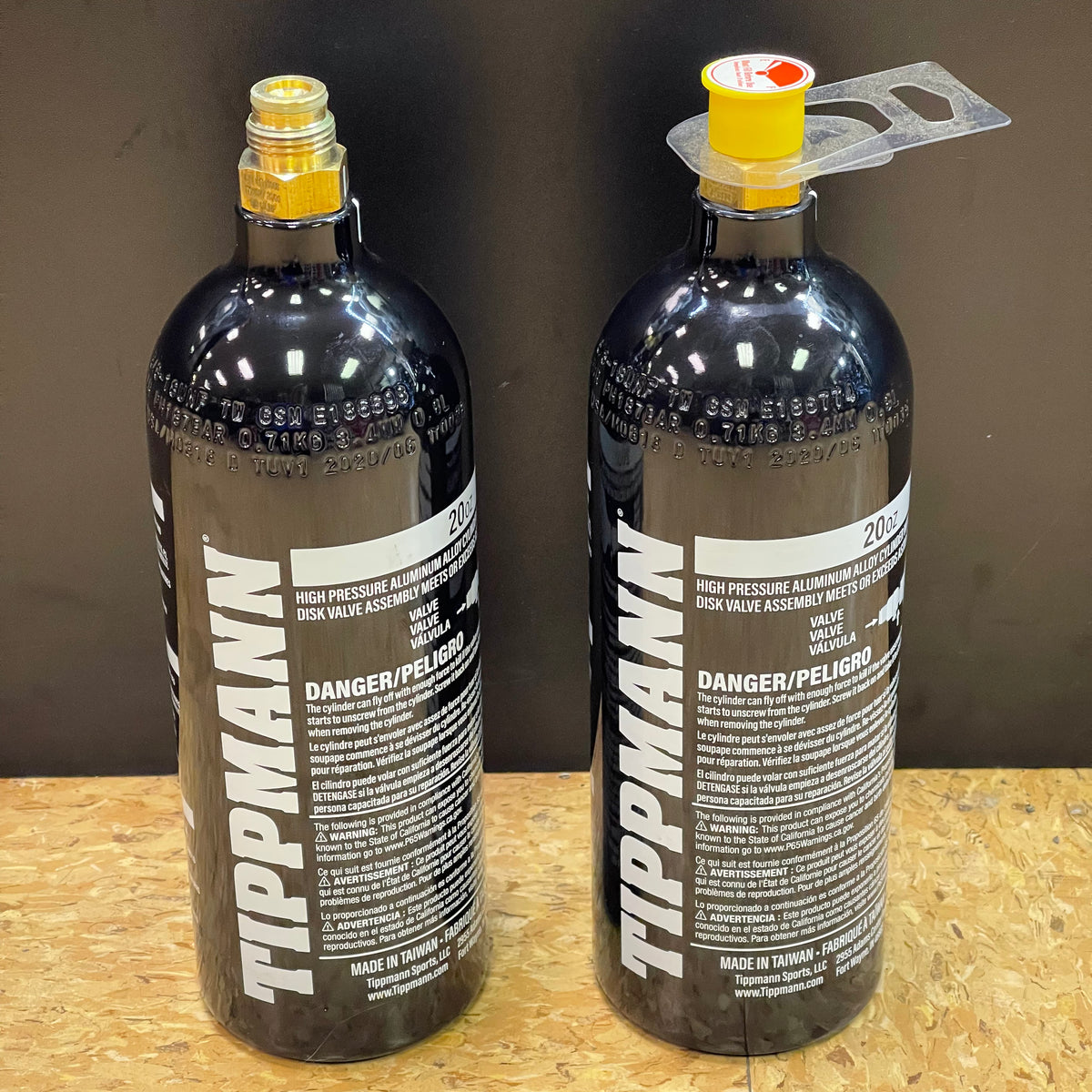 Used Tippmann 20 Ounce CO2 Paintball Tanks - Lot of 2