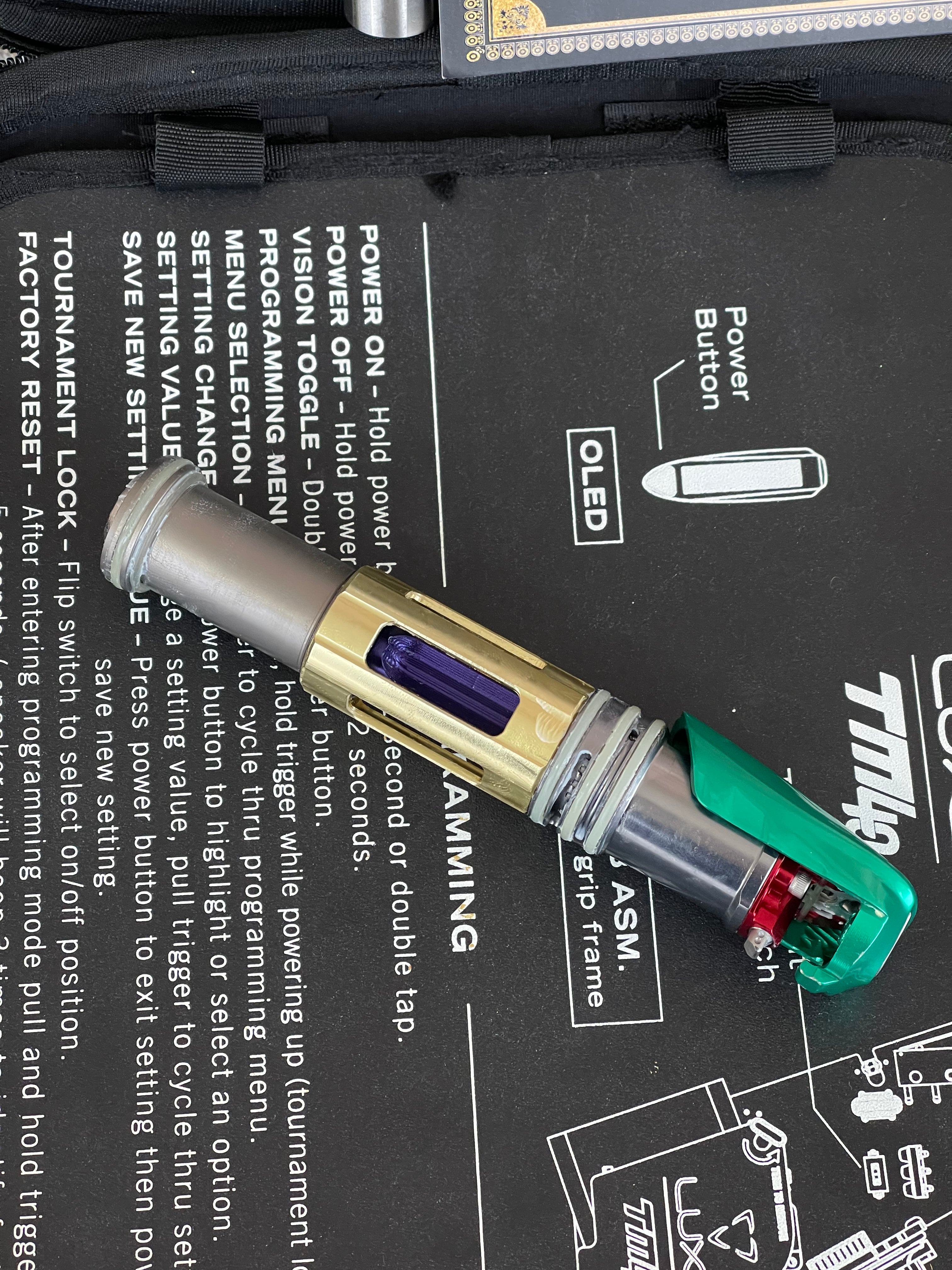 Used DLX Luxe "Project" TM40 Paintball Gun - Emerald/Black Fade #88 of