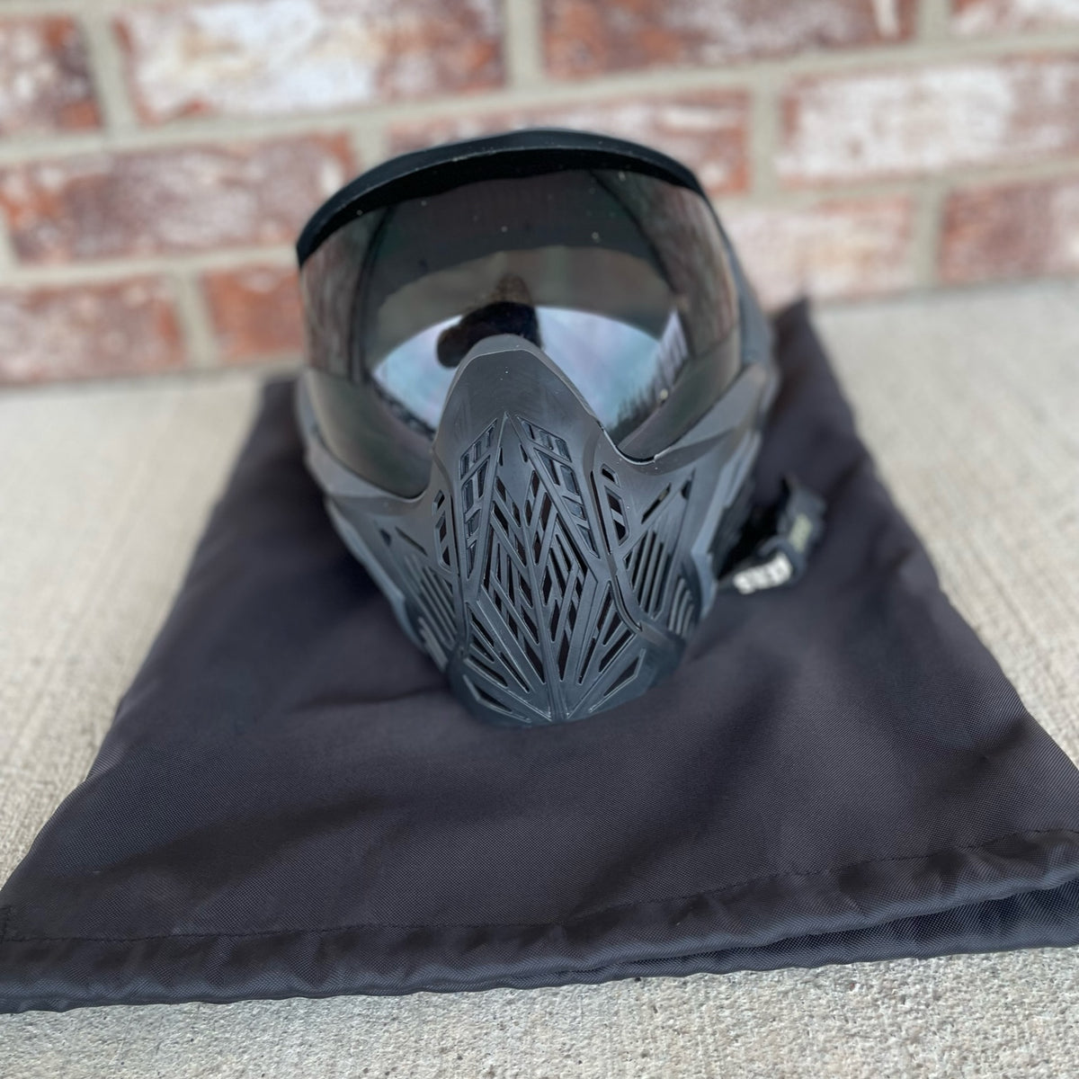 Used Bunker Kings CMD Paintball Mask - Black Ninja w/ Soft Goggle Bag