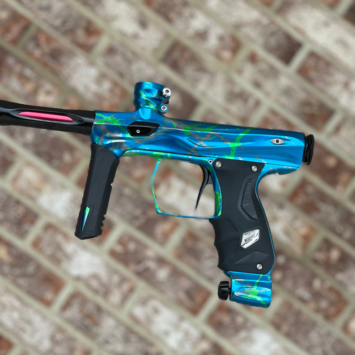 SP Shocker AMP Paintball Gun - LE Seattle Thunder Splash with Matching