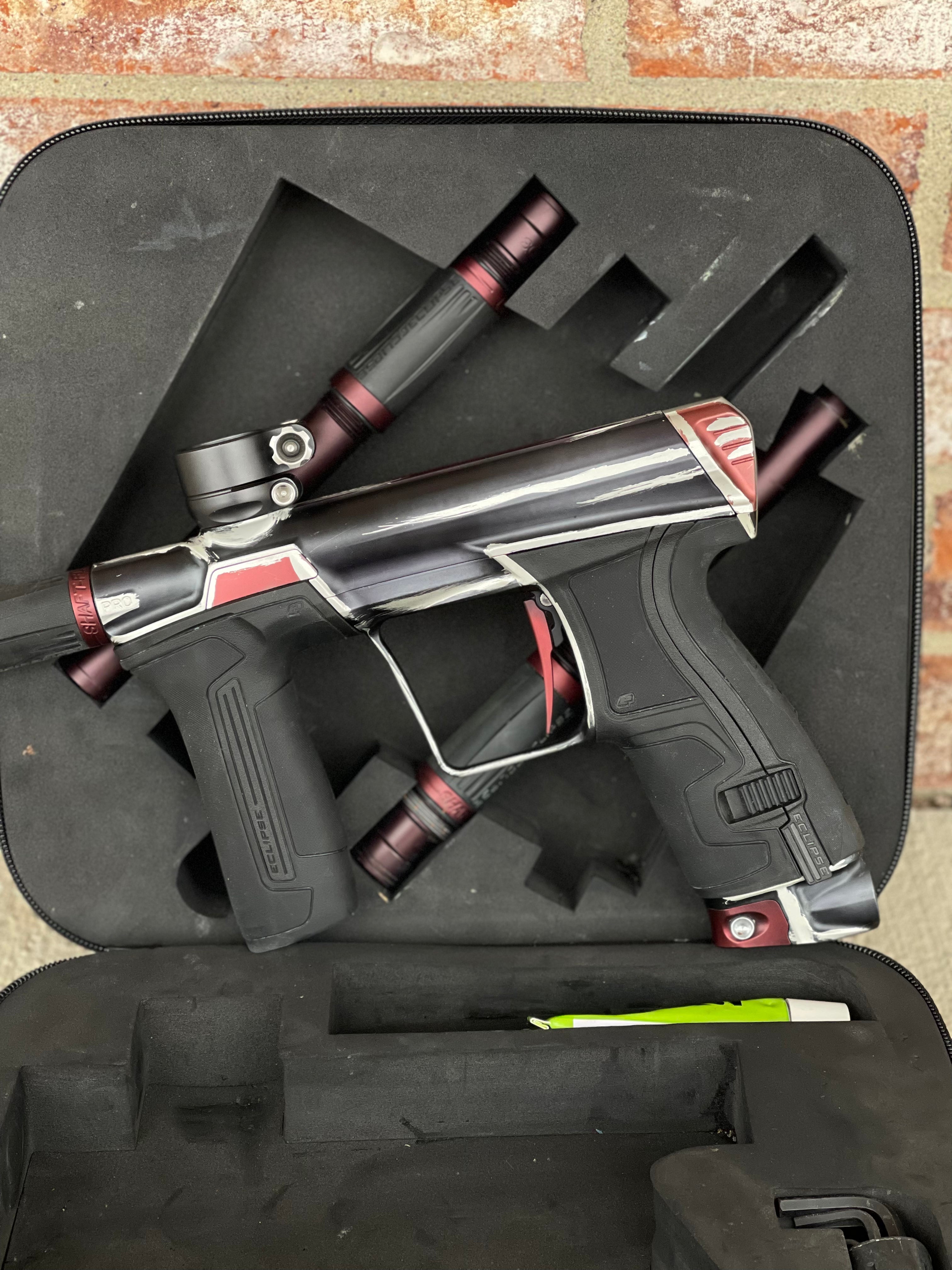 Used Planet Eclipse CS2 Pro Paintball Gun - Custom Anno Black/Red/Whit – Punishers Paintball